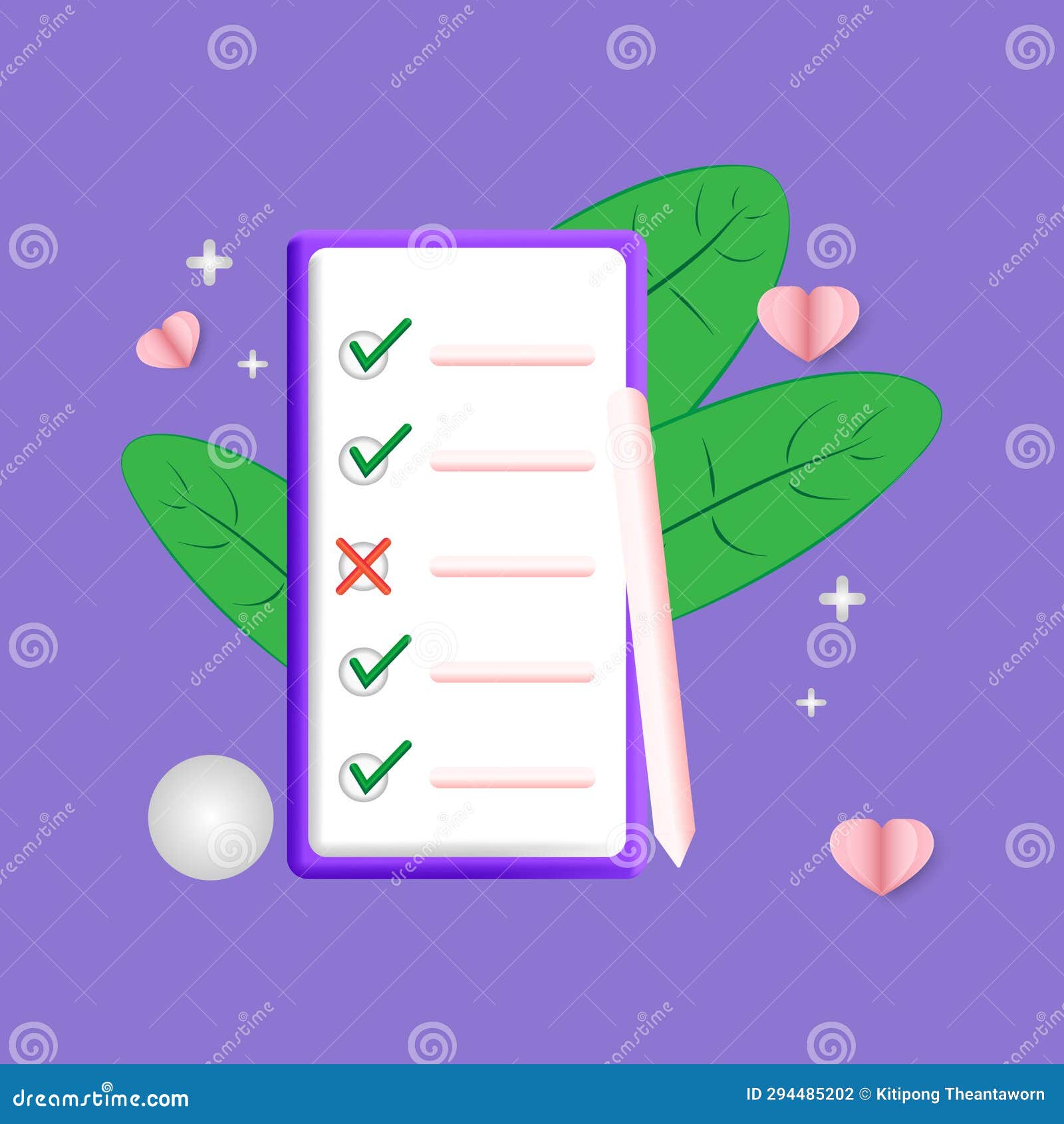 Checklist on a Phone Screen. Successful Completion of Business Tasks ...