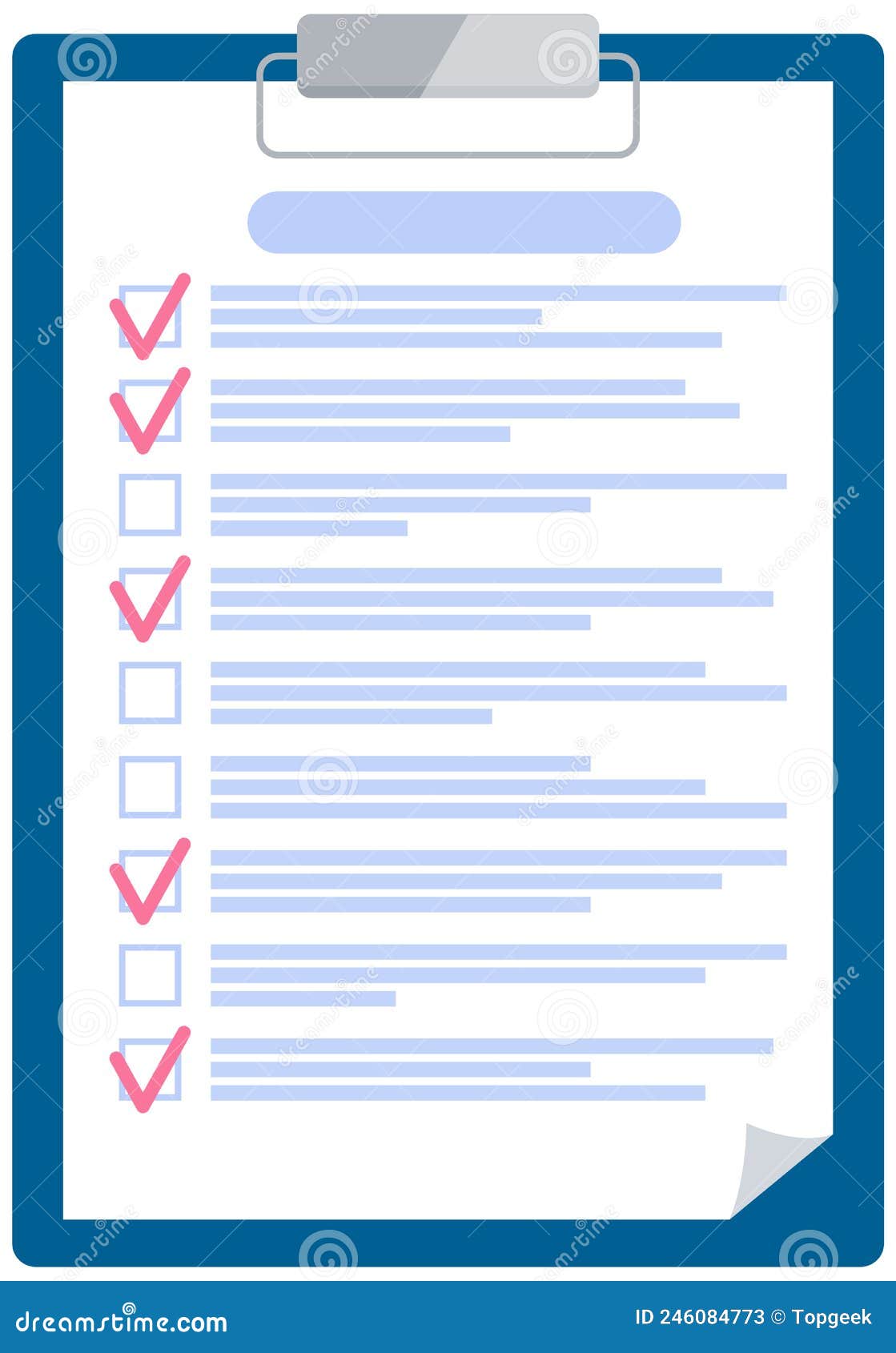 Checklist, daily Plan with Red Tick Marks on Clipboard. To Do List ...