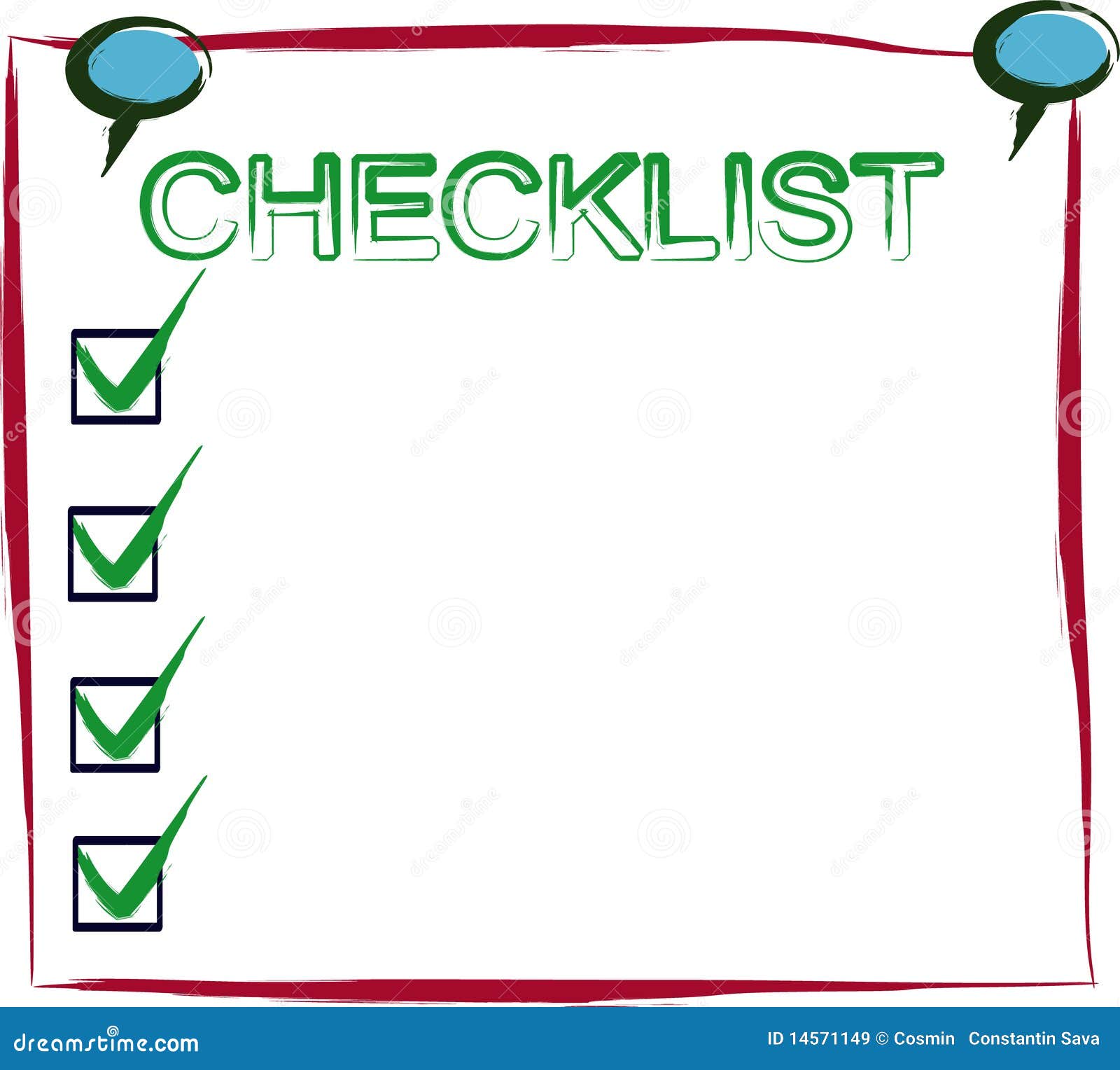 Checklist post it stock vector. Illustration of communications - 14571149