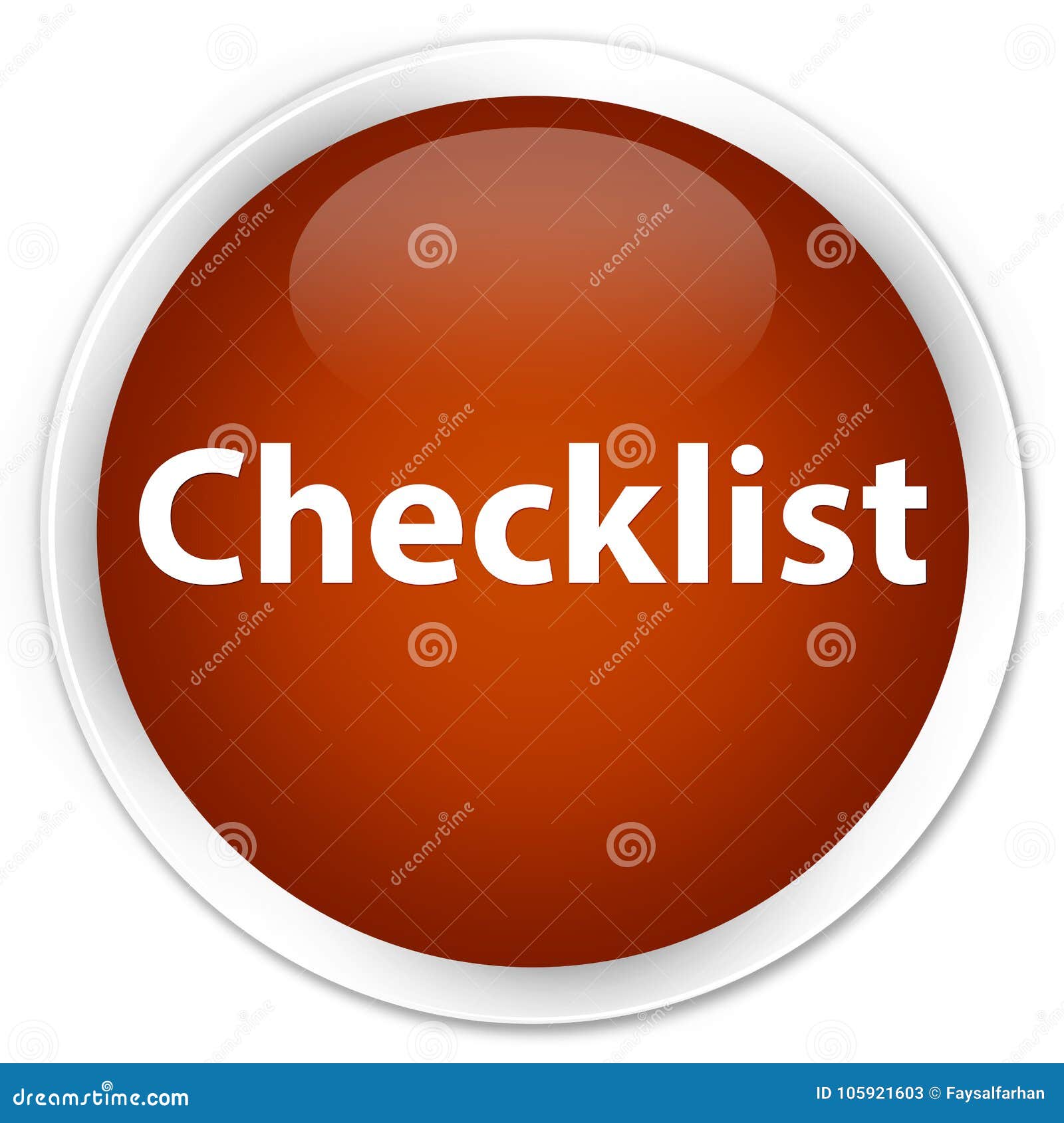 Checklist Premium Brown Round Button Stock Illustration - Illustration ...