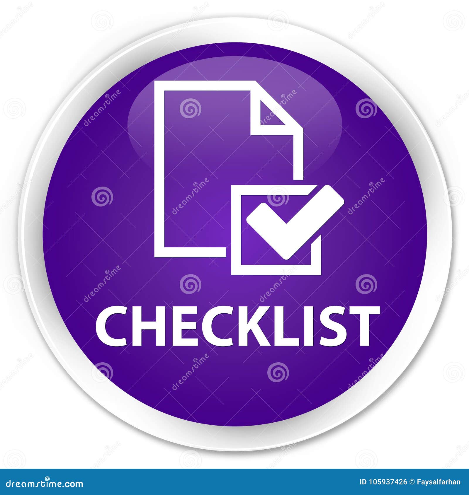 Checklist Premium Purple Round Button Stock Illustration - Illustration ...