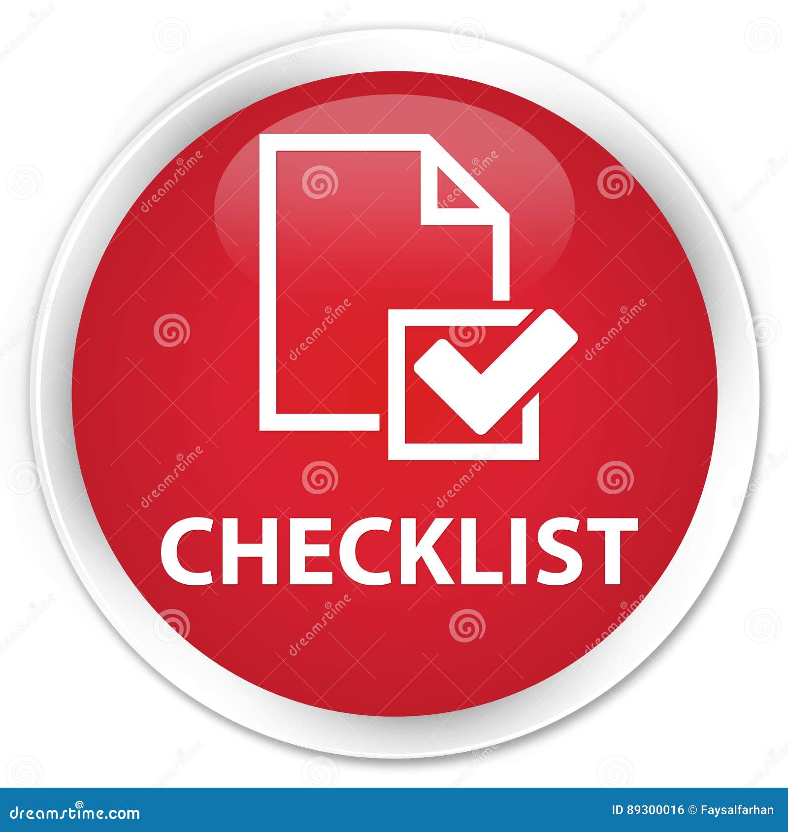 Checklist Premium Red Round Button Stock Illustration - Illustration of ...