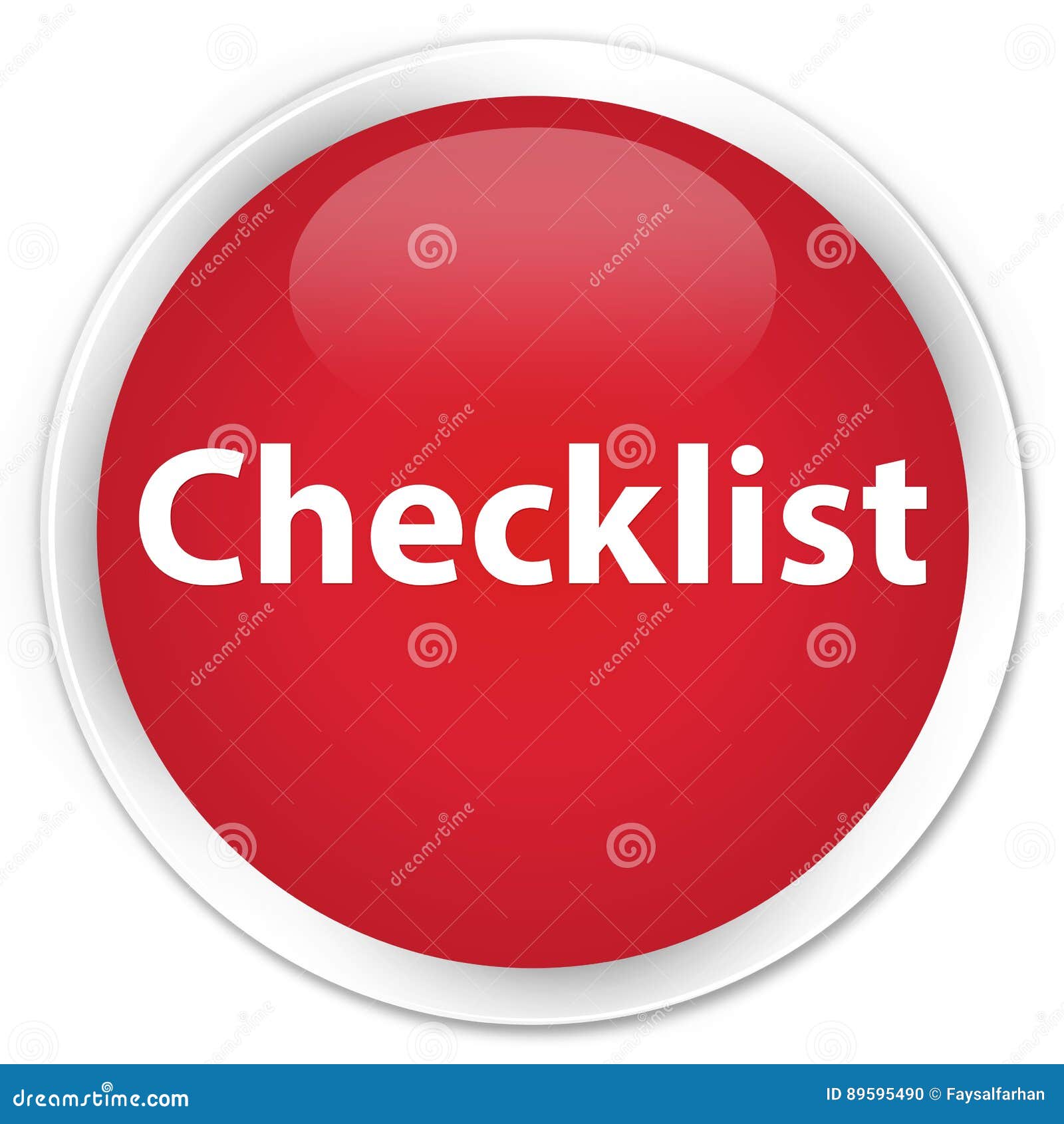Checklist Premium Red Round Button Stock Illustration - Illustration of ...