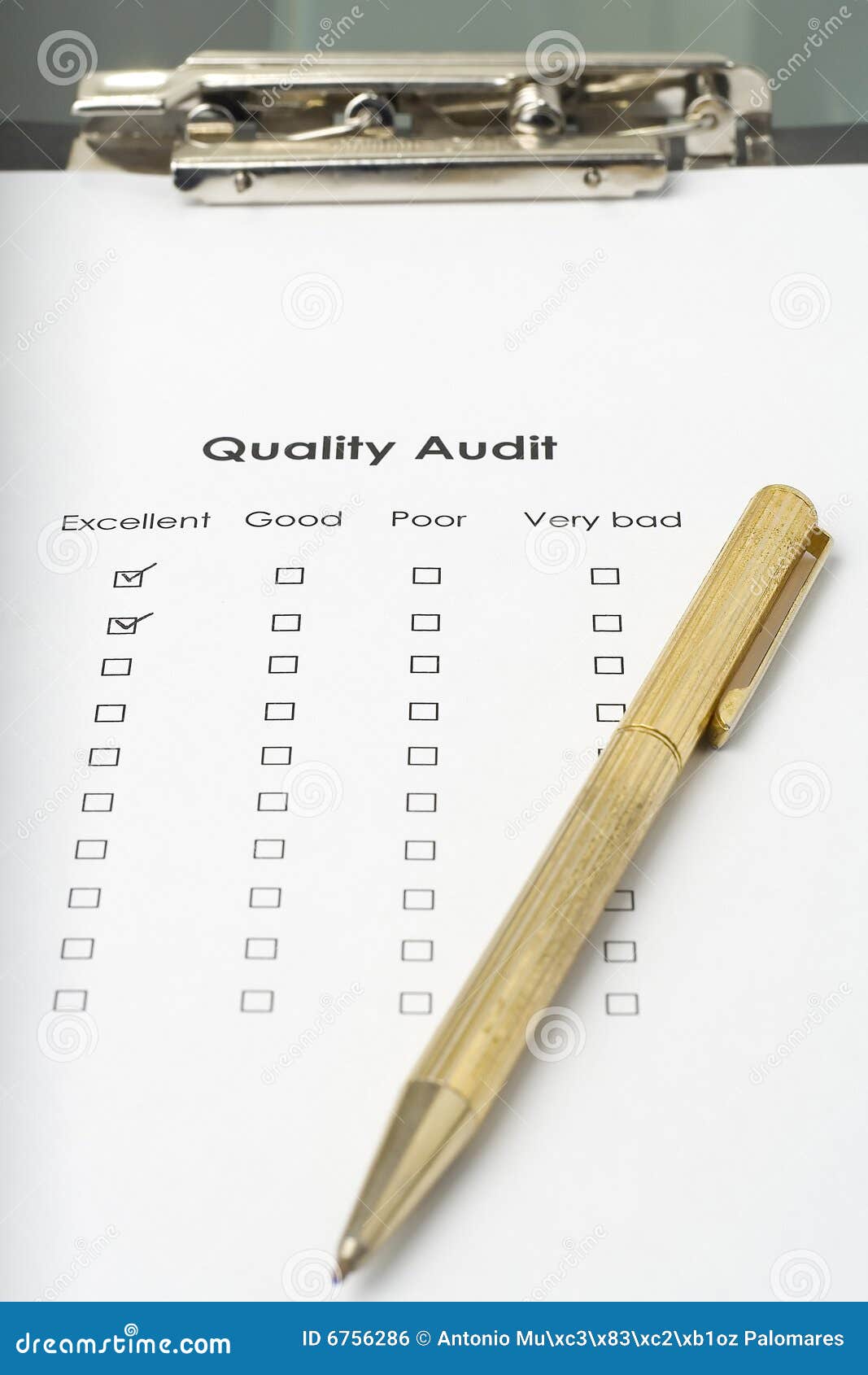Checklist Questionnaire Quality of Service Stock Photo - Image of ...