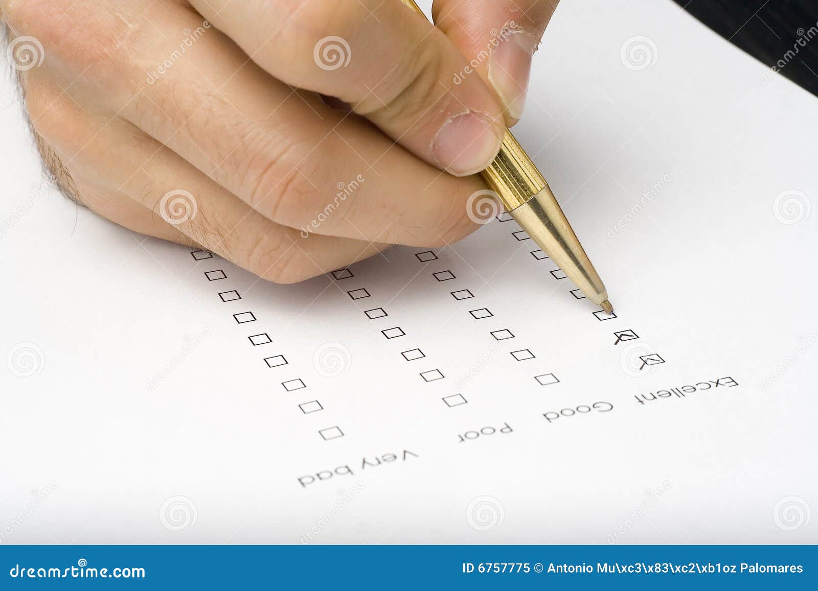 Checklist Questionnaire Quality of Service Stock Image - Image of note ...
