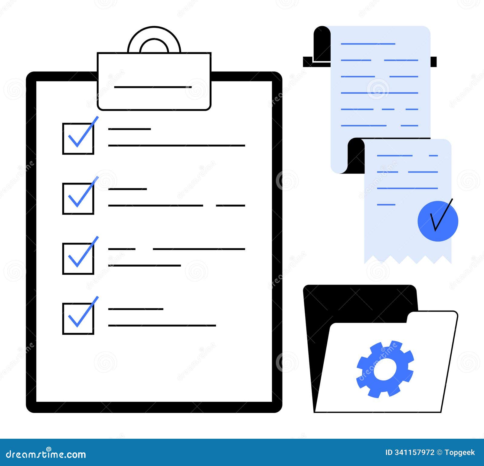 Checklist with Receipts and File Folder for Task Organization and ...