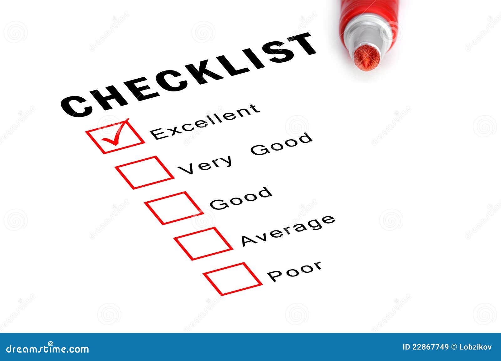 Checklist With Red Marker And Checked Boxes. Royalty-Free Stock Photo ...