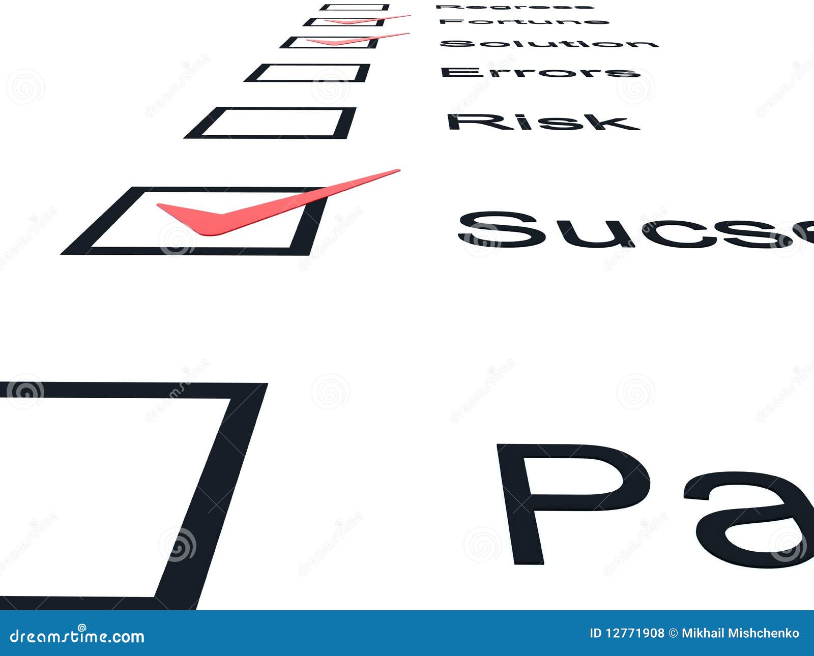 Checklist with red marks stock illustration. Illustration of white ...