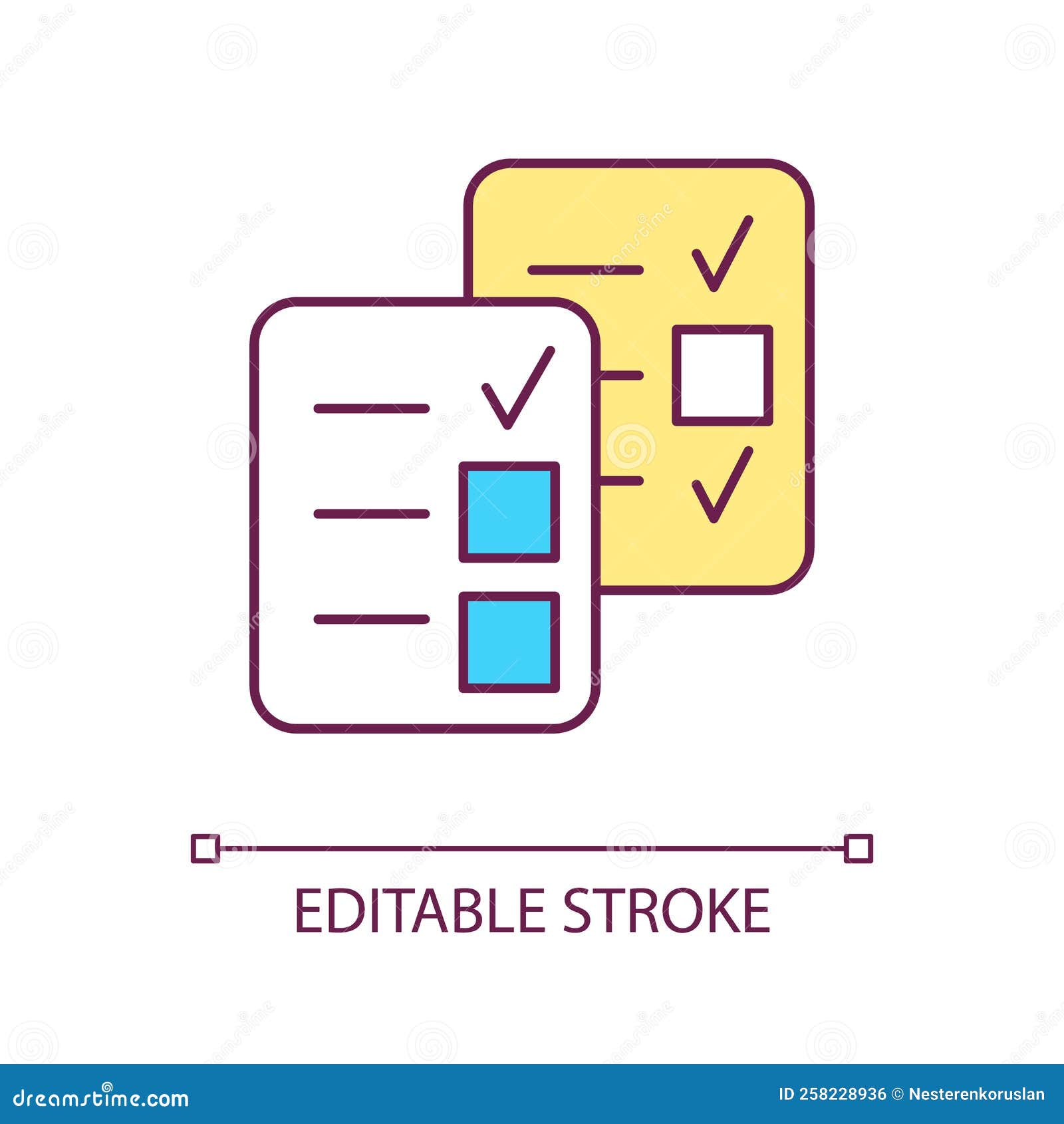 Checklist RGB color icon stock illustration. Illustration of work ...