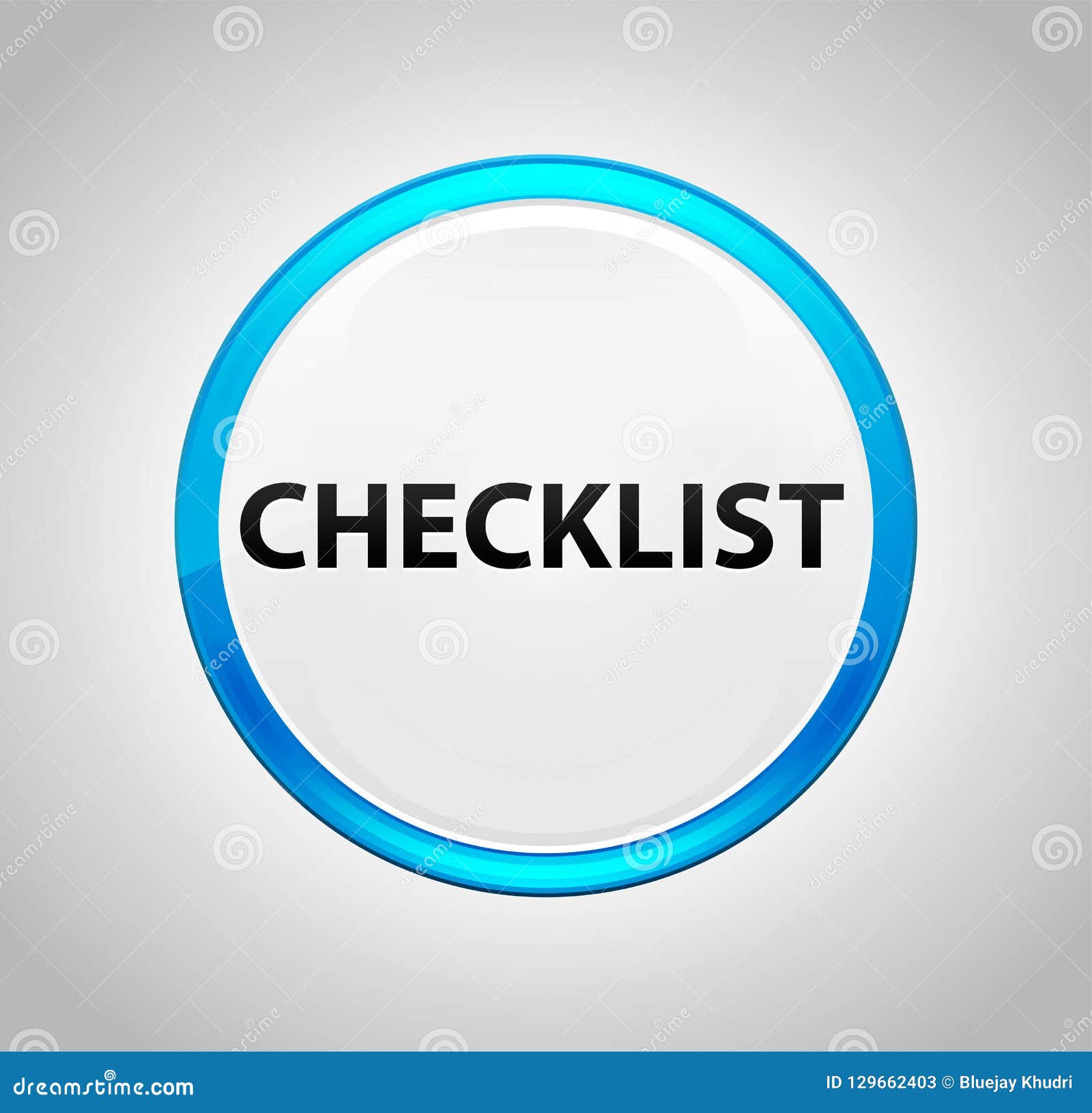 Checklist Round Blue Push Button Stock Illustration - Illustration of ...