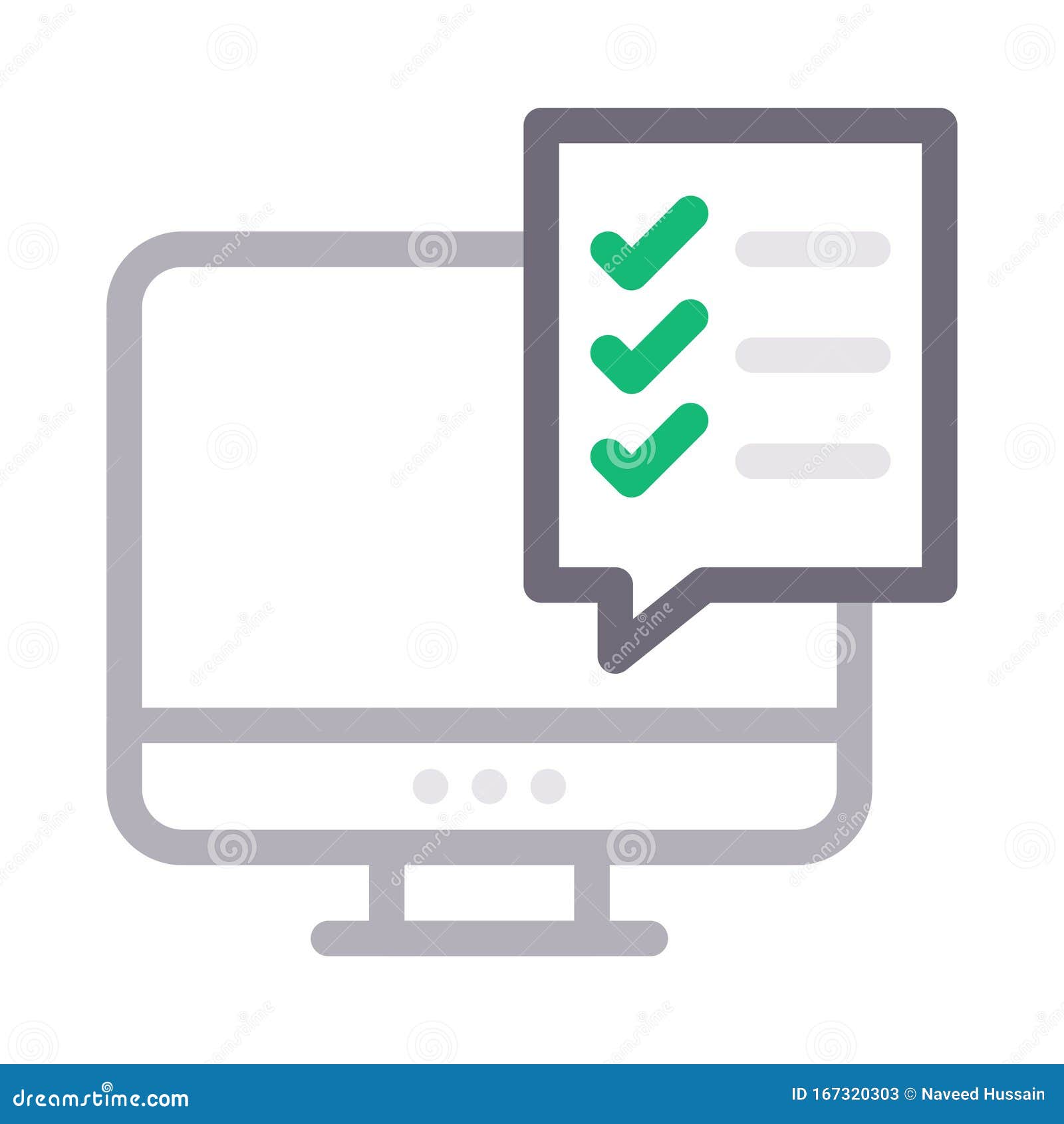 Checklist Screen Vector Color Line Icon Stock Vector - Illustration of ...