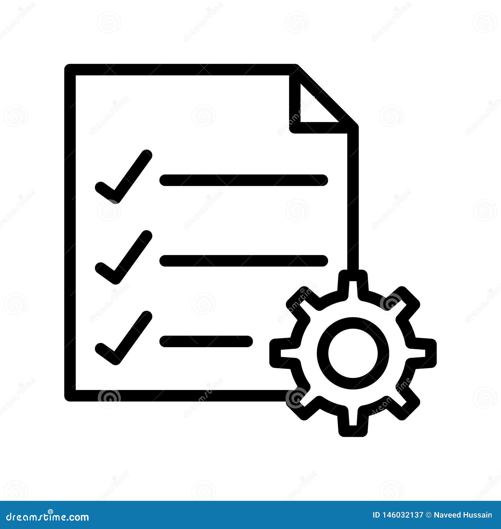 Checklist Setting Thin Line Vector Icon Stock Vector - Illustration of ...