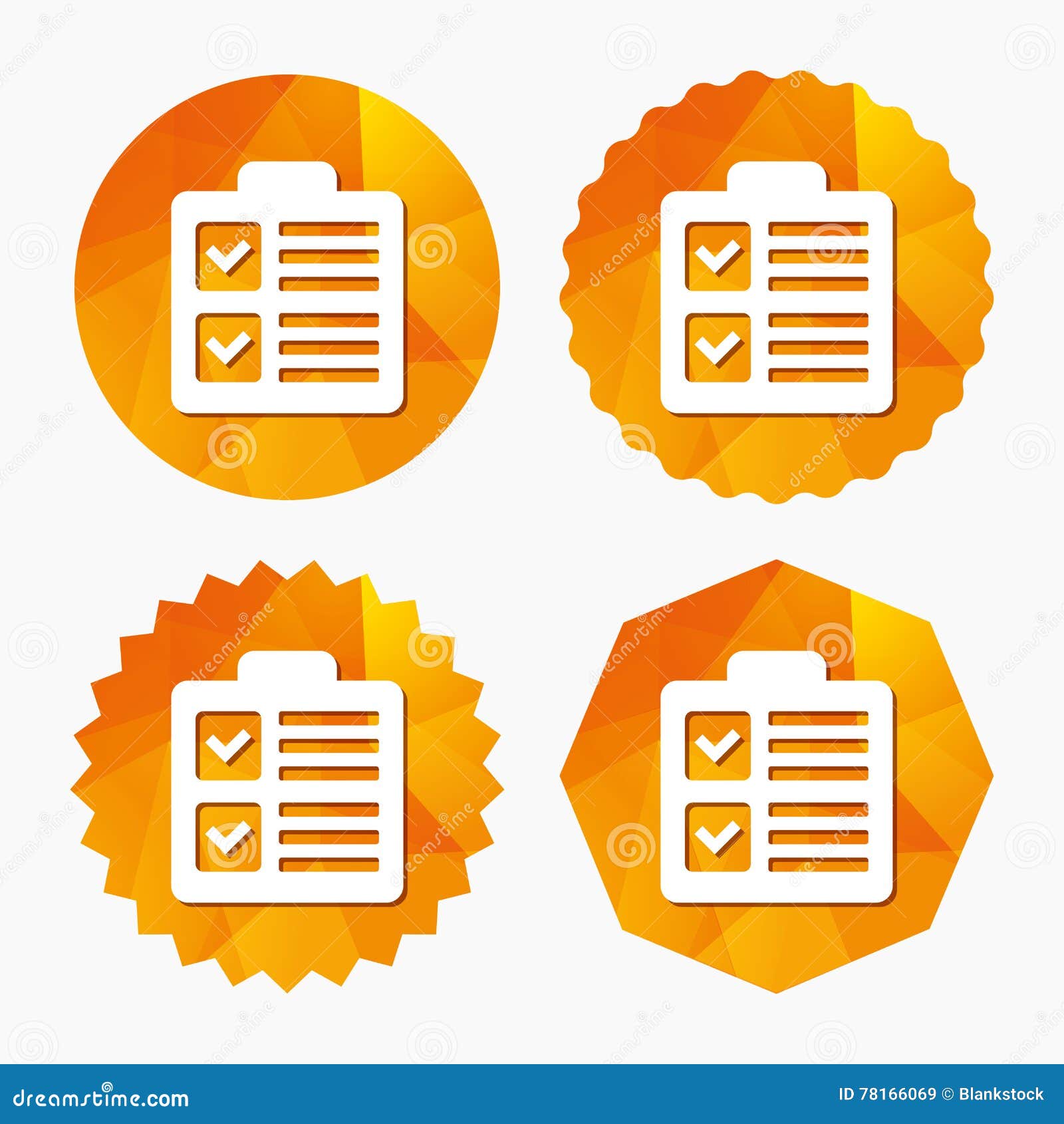 Checklist Sign Icon. Control List Symbol Stock Vector - Illustration of ...