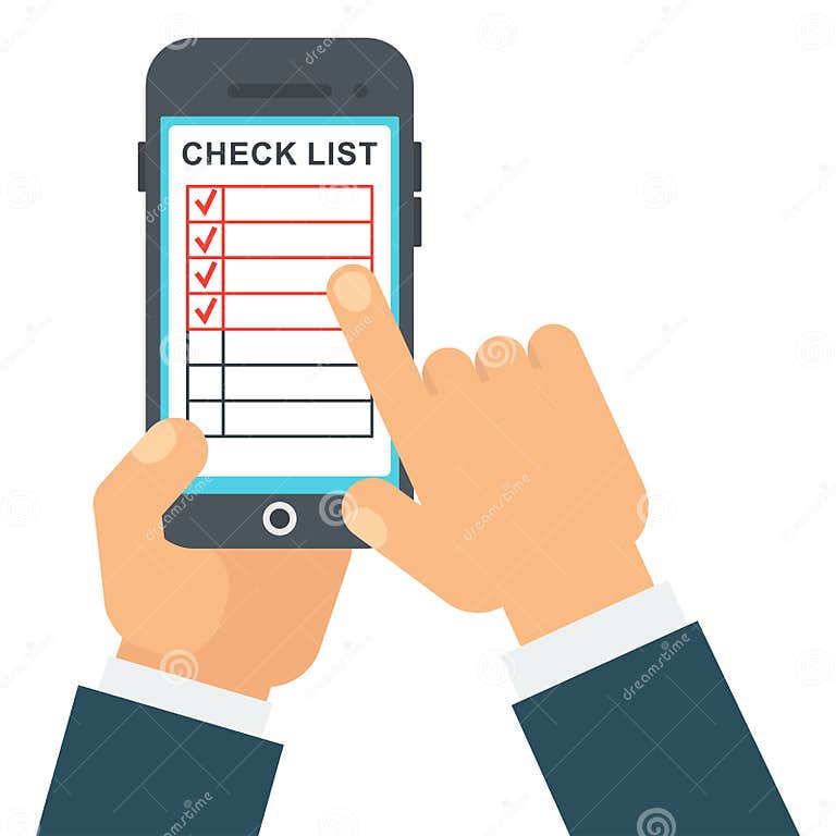Check list mobile stock vector. Illustration of checklist - 108524706