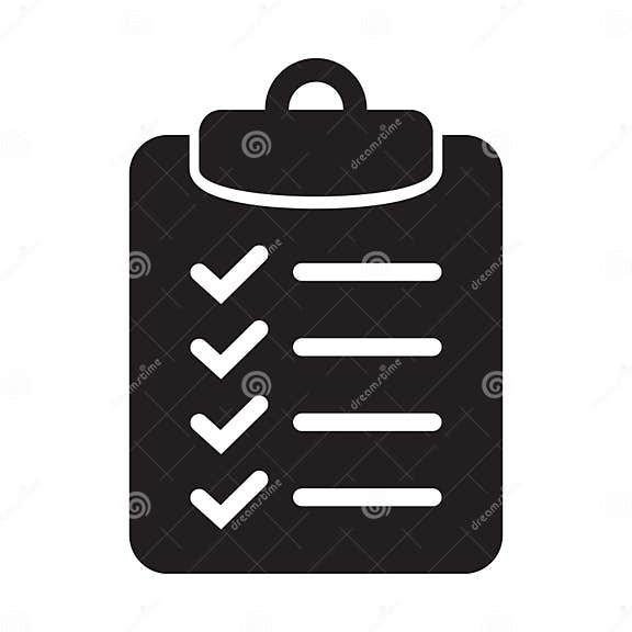 Checklist Solid Icon Flat Style. Checklist Sign Symbol for Web Site and App Design. Stock Vector ...