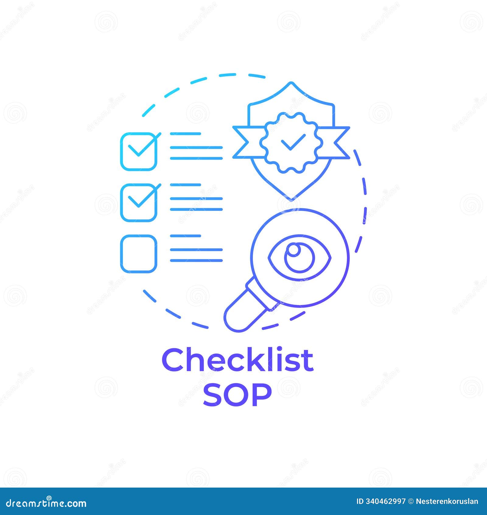 Checklist Sop Blue Gradient Concept Icon Stock Illustration ...