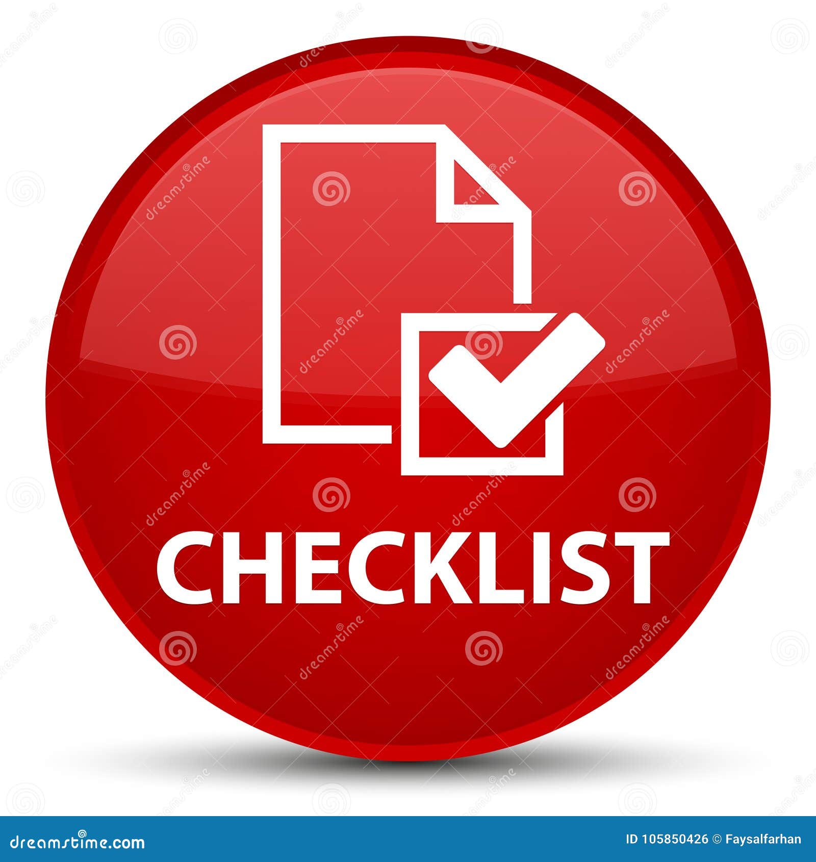 Checklist Special Red Round Button Stock Illustration - Illustration of ...