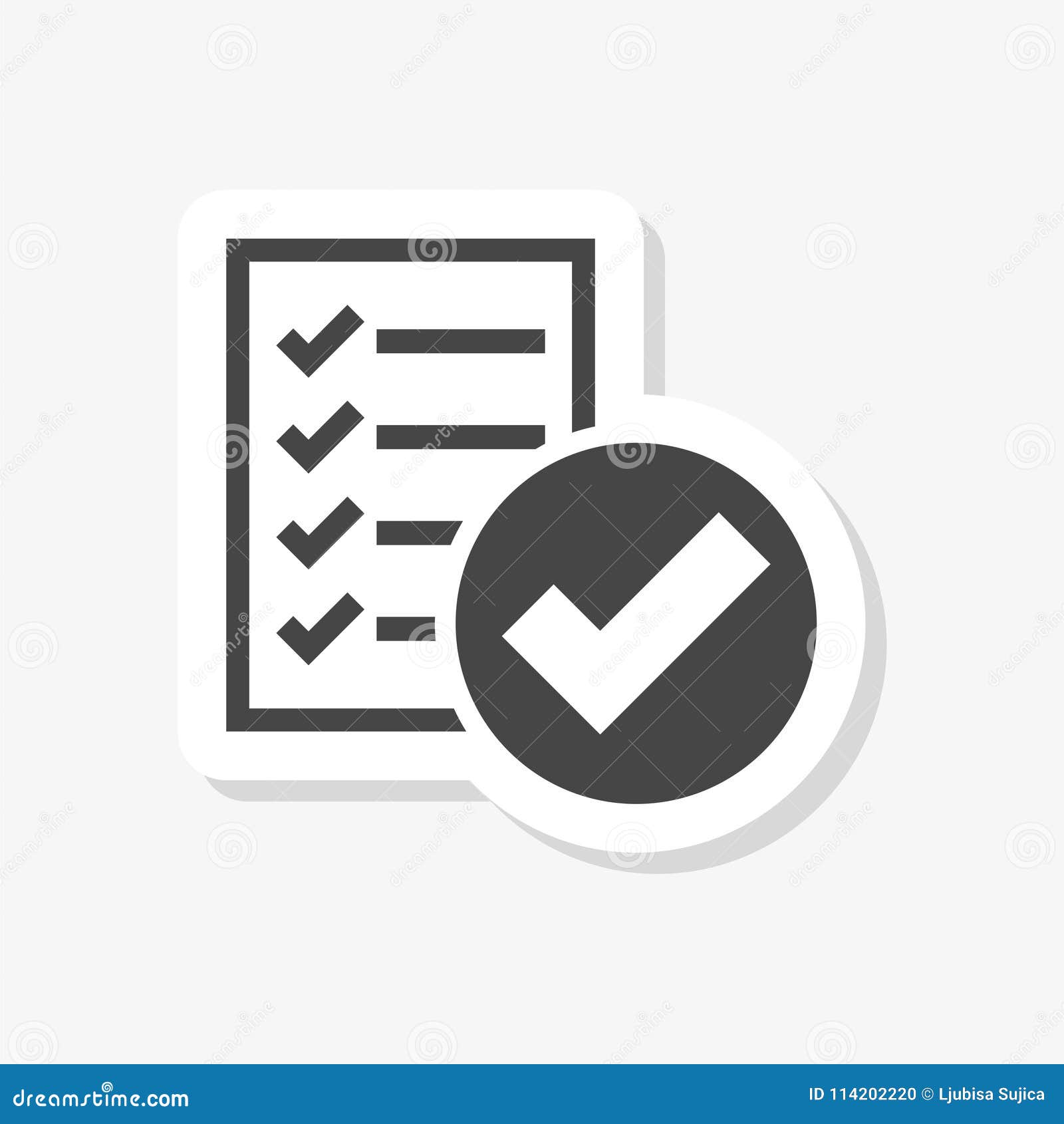Checklist Sticker, Simple Vector Icon Stock Vector - Illustration of ...