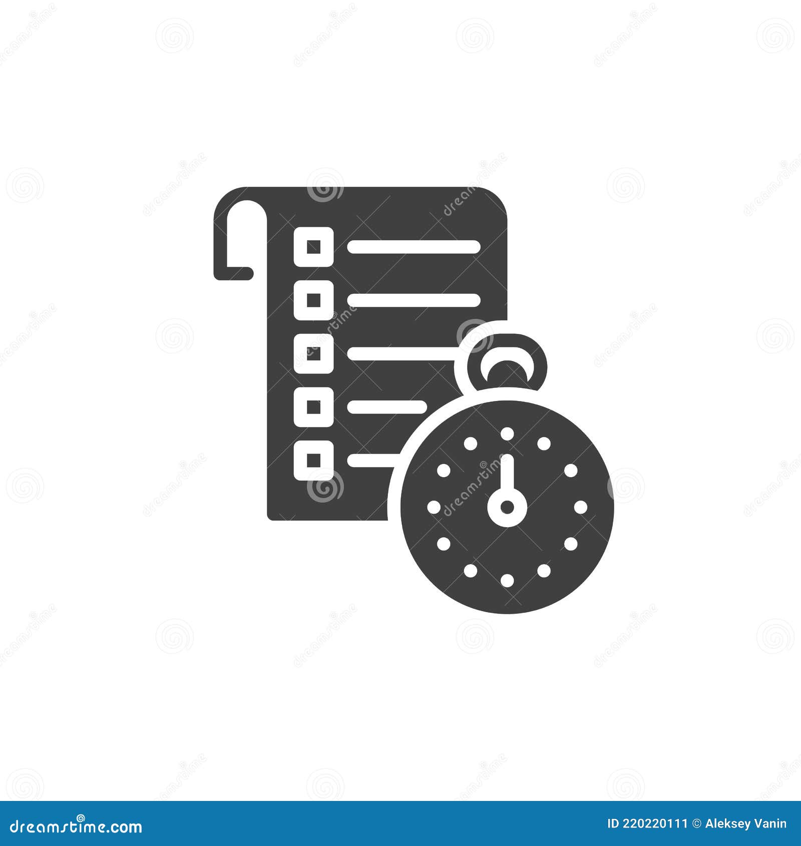 Checklist and Stopwatch Vector Icon Stock Vector - Illustration of ...