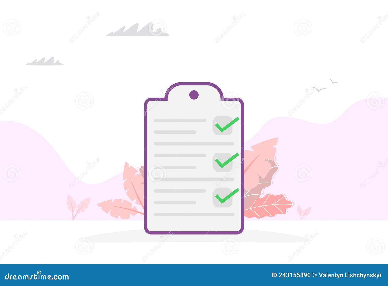 Checklist Symbol in Cartoon Style. Document or Checklist Stock Vector ...