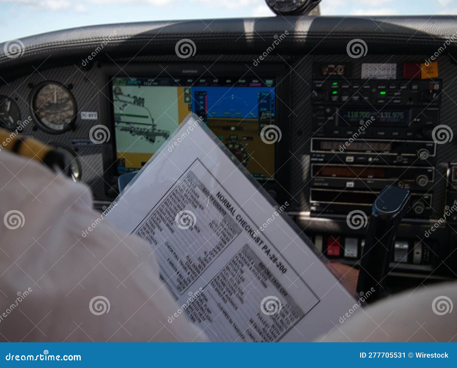 Checklist before Take Off Inside the Cockpit. Stock Image - Image of ...