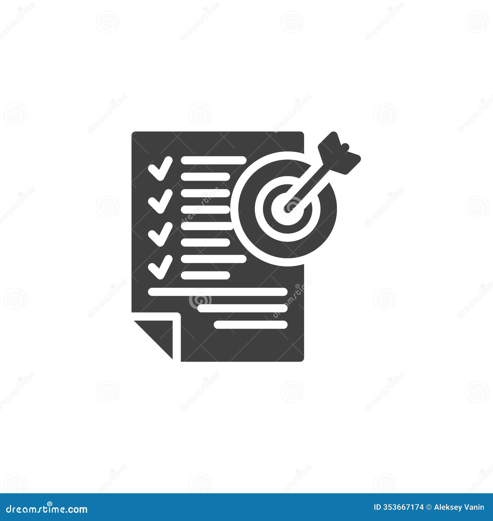 Checklist with a Target Vector Icon Stock Illustration - Illustration ...