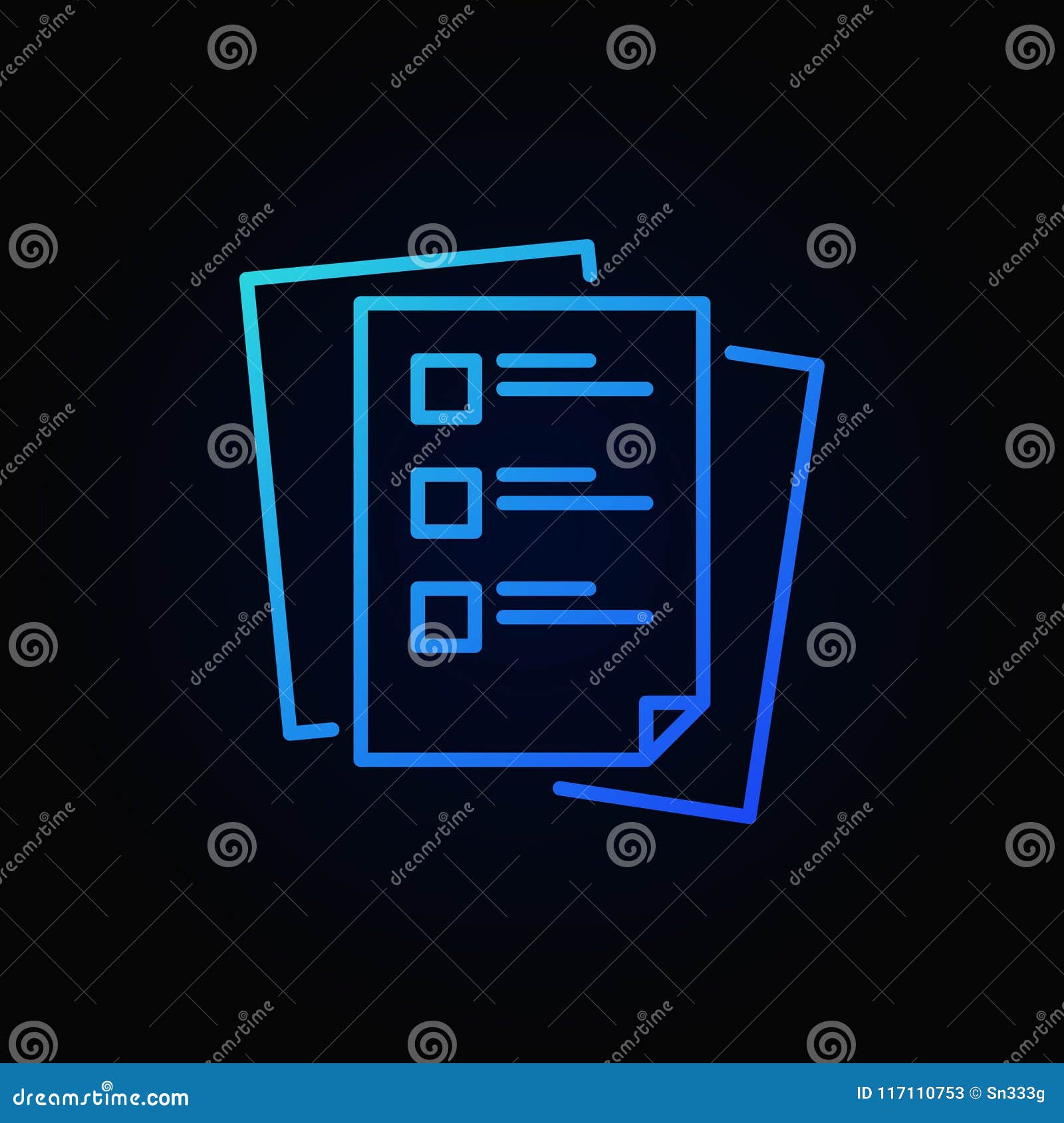 Checklist or Tasklist Blue Vector Outline Icon or Symbol Stock Vector ...