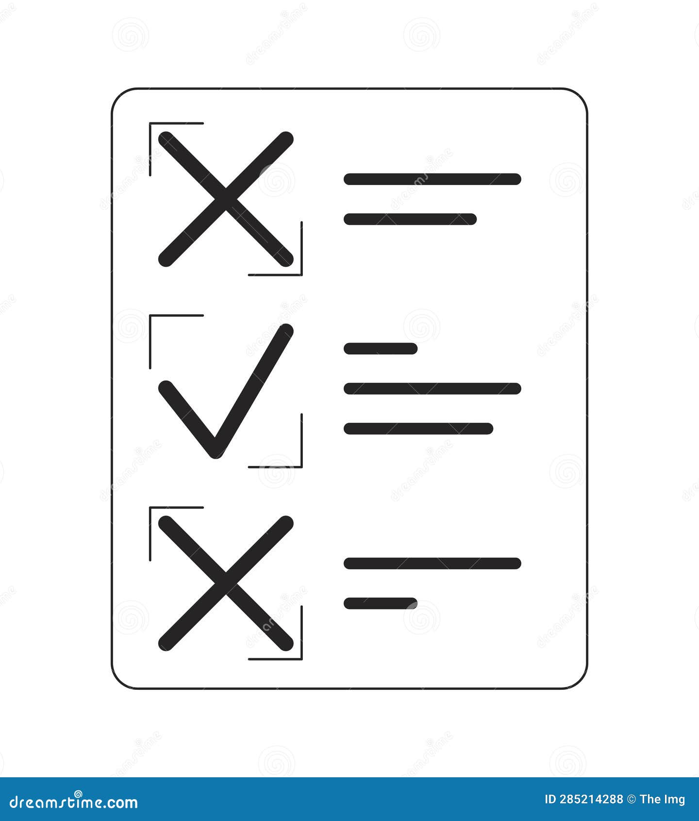 Checklist with Tasks Flat Monochrome Isolated Vector Object Stock ...