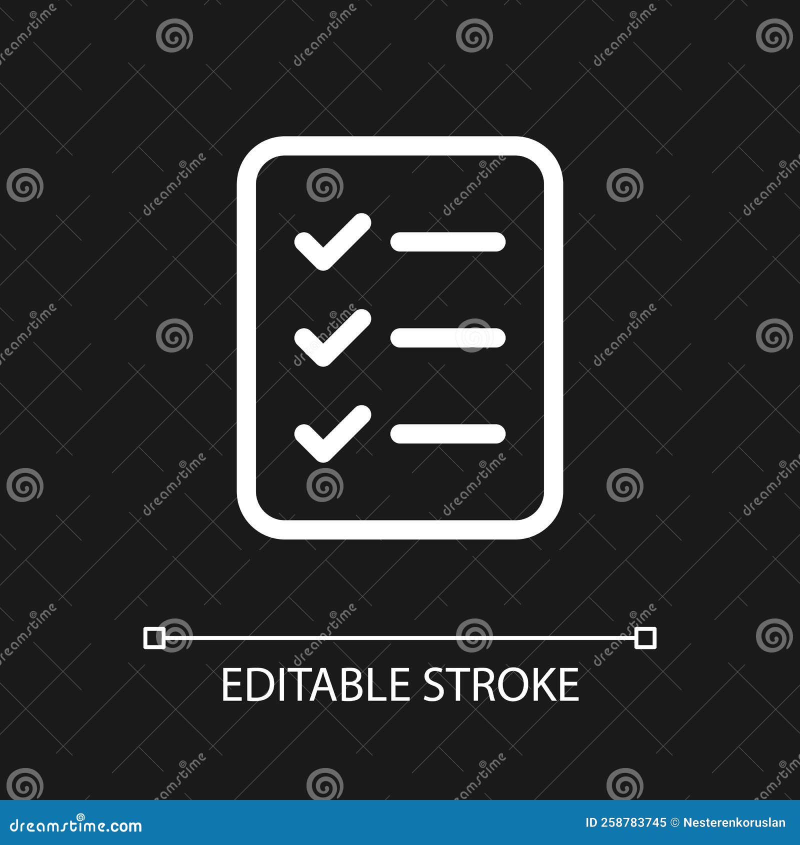 Checklist of Tasks Pixel Perfect White Linear Ui Icon for Dark Theme ...