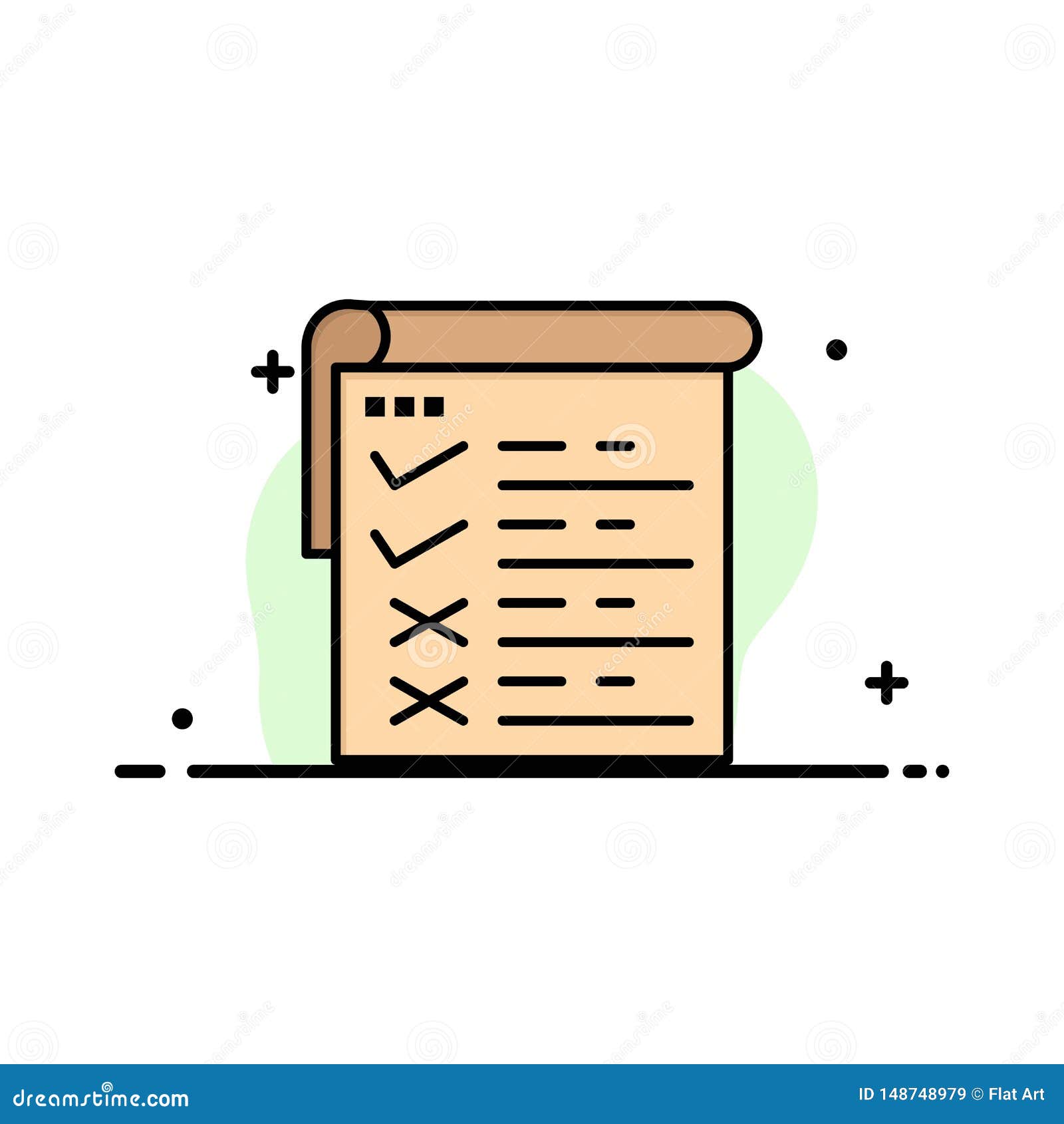 Checklist Testing Report Qa Business Flat Line Filled Icon Vector Banner Template Stock