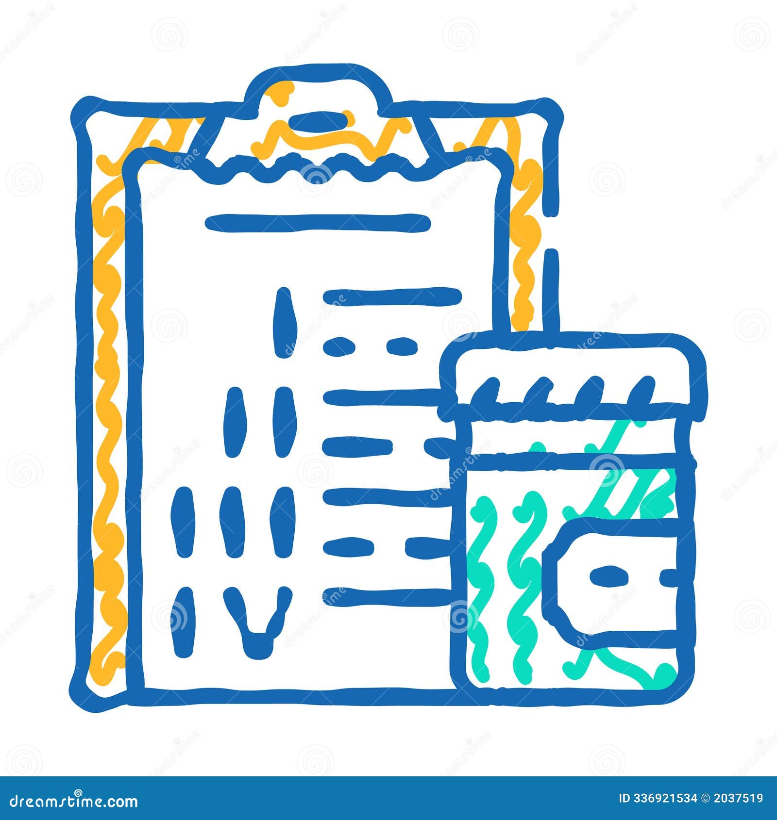 Checklist with Testing Stages Icon Doodle Illustration Stock ...