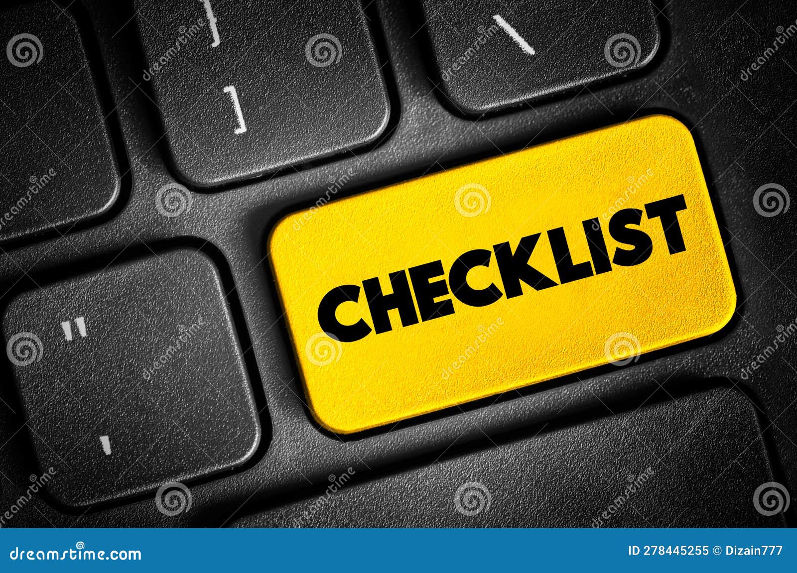 Checklist Text Button on Keyboard, Concept Background Stock Image ...