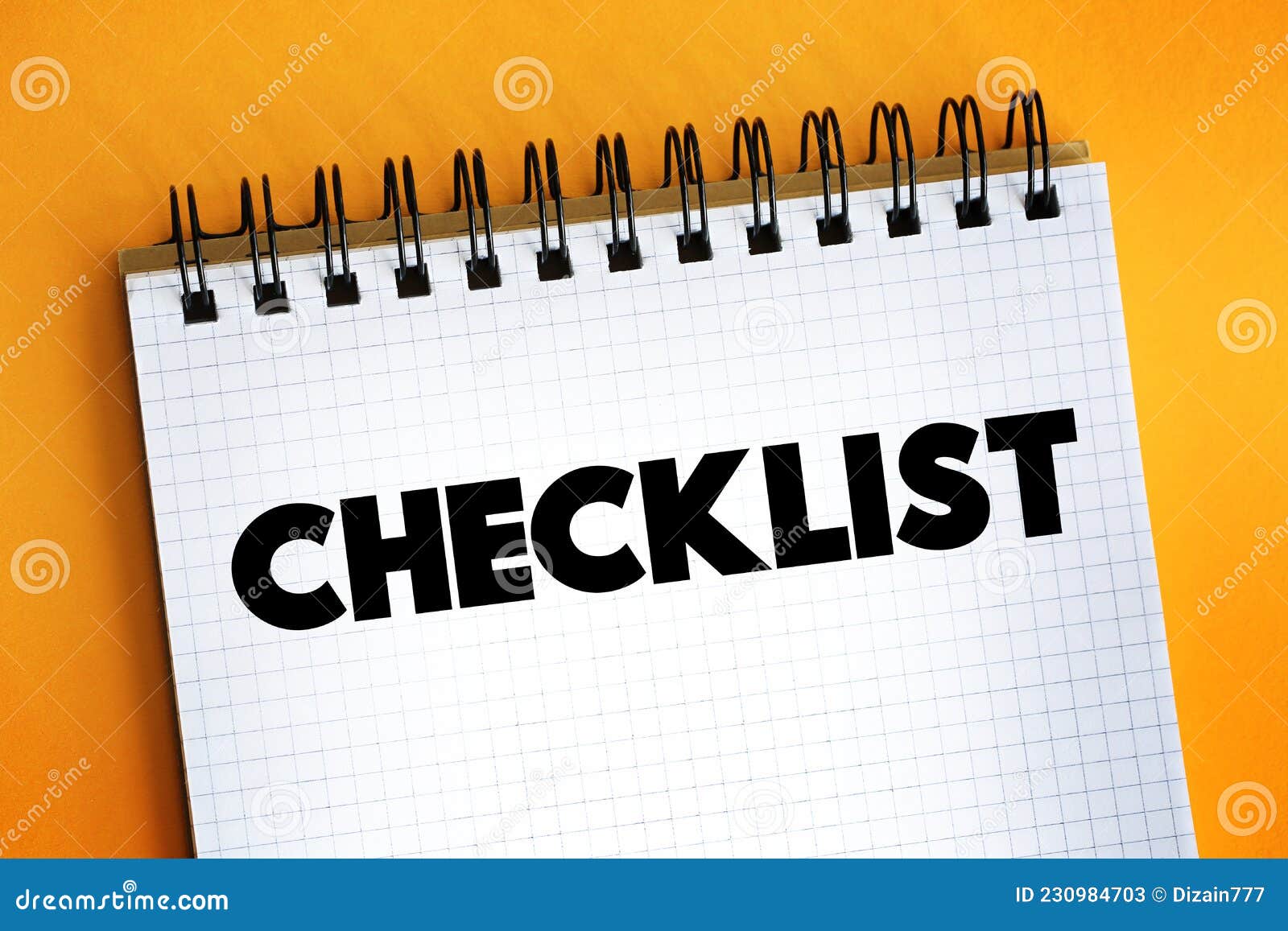 Checklist Text on Notepad, Concept Background Stock Image - Image of ...