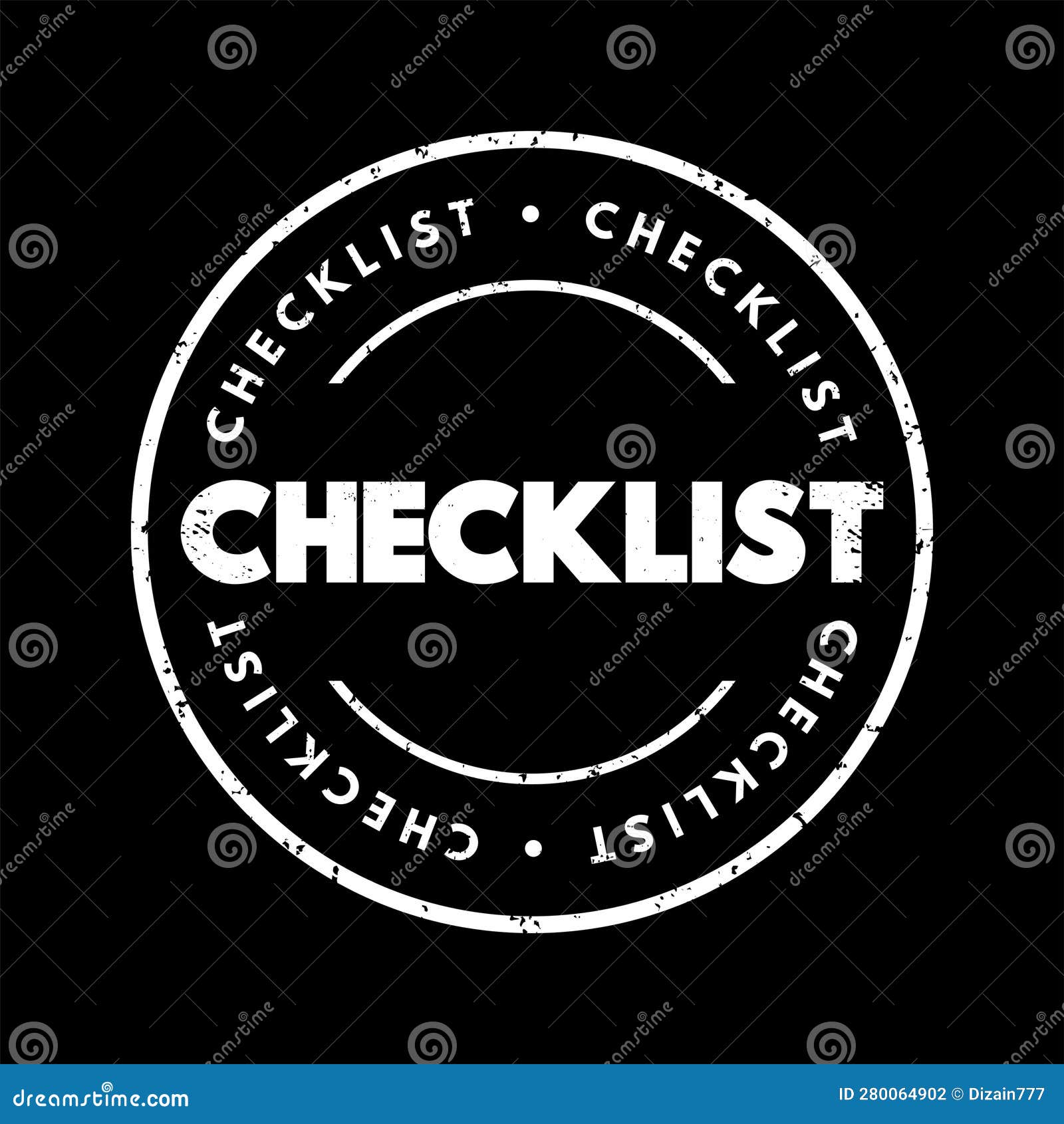 Checklist Text Stamp, Concept Background Stock Illustration ...
