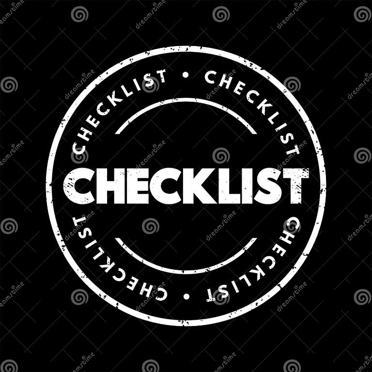 Checklist Text Stamp, Concept Background Stock Illustration ...