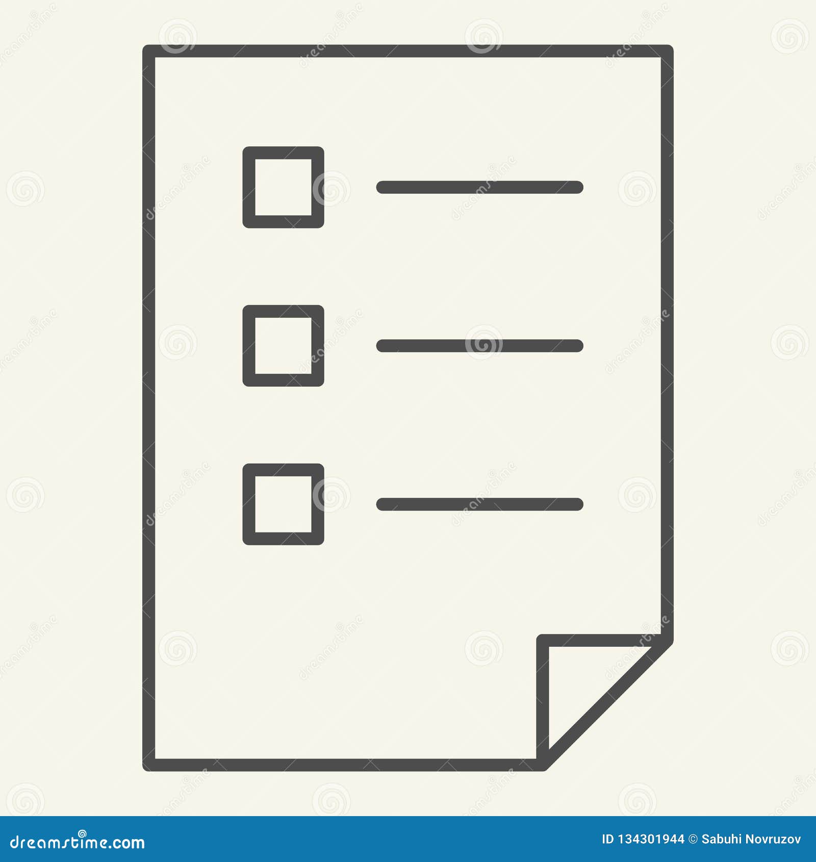 Checklist Thin Line Icon. List Vector Illustration Isolated on White ...
