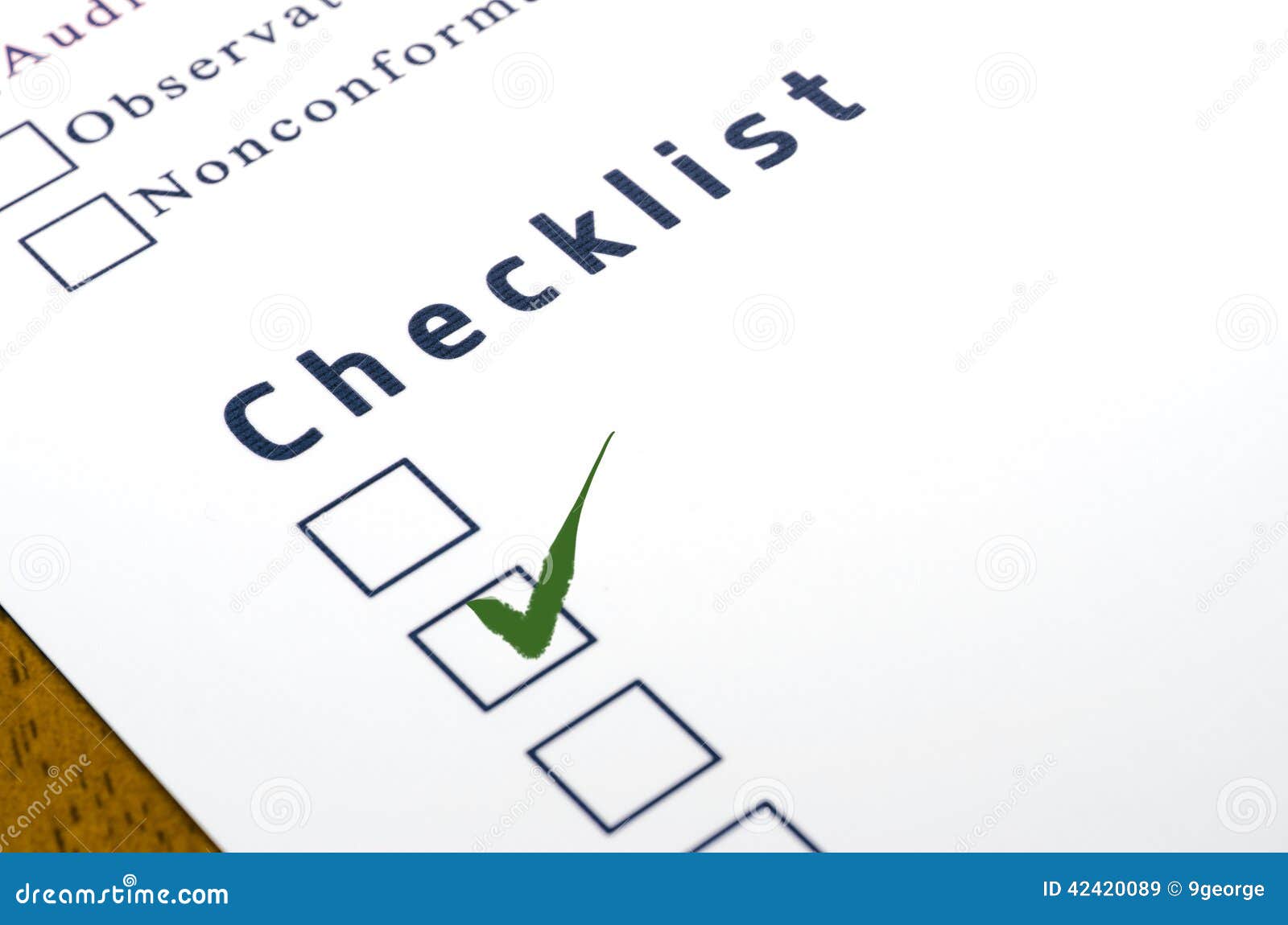 Checklist with a Ticked Box on White Paper. Stock Image - Image of ...