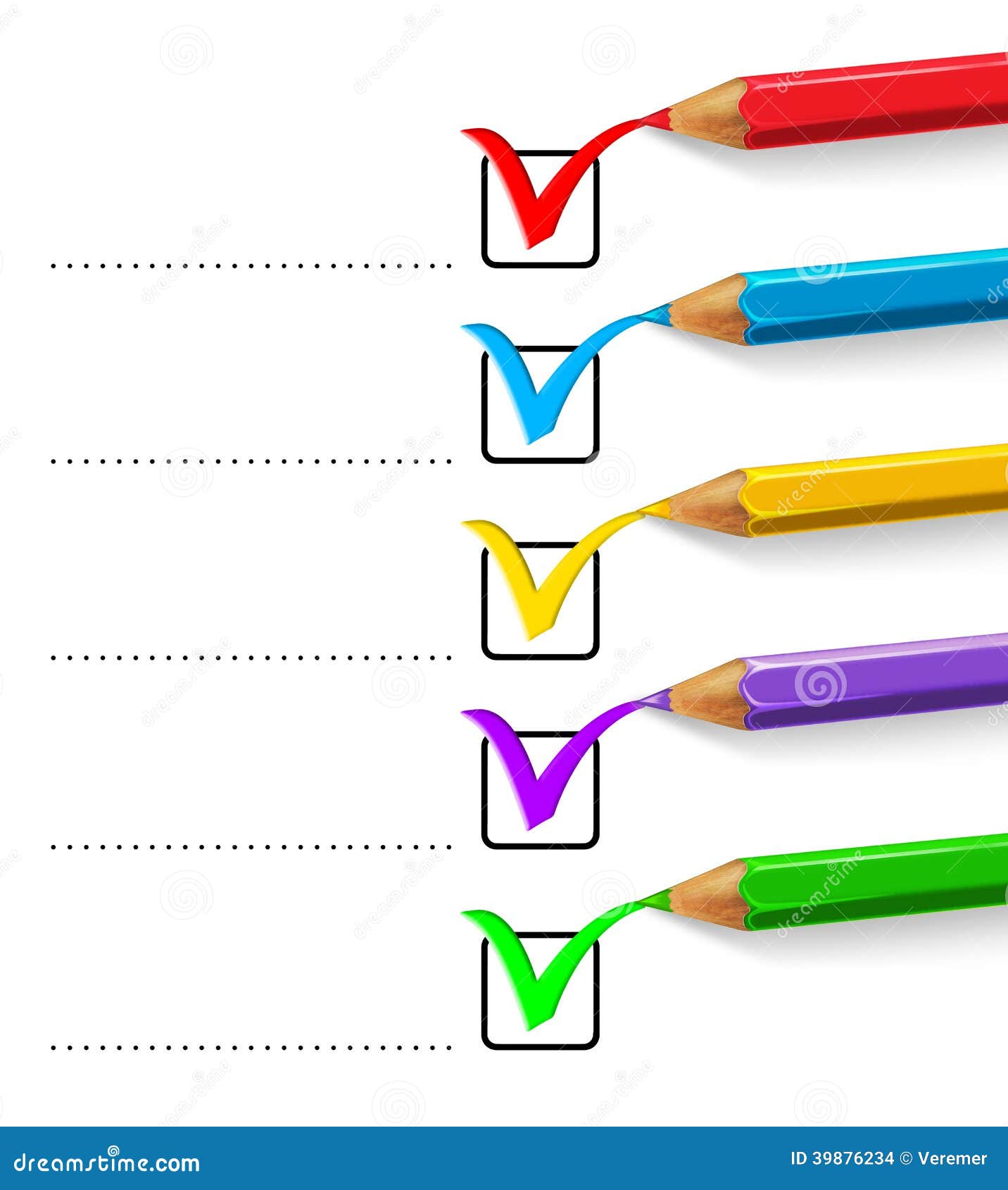 Checklist with Ticks and Pencils Stock Illustration - Illustration of ... Checklist with Ticks and Pencils Stock Illustration - Illustration of ...