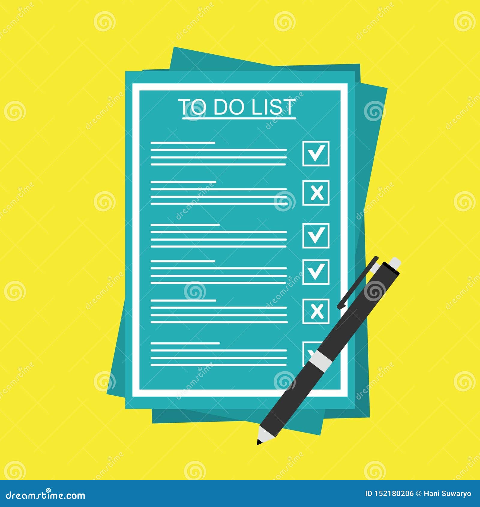 Checklist on To Do List. Form Illustration with Man Signing a Paper ...