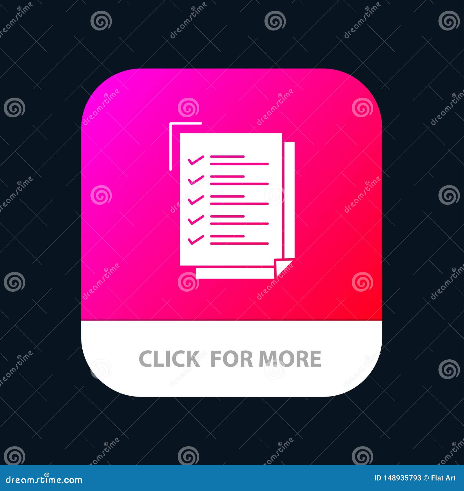 Checklist, To Do List, Work Task, Notepad Mobile App Button. Android and IOS Glyph Version Stock ...