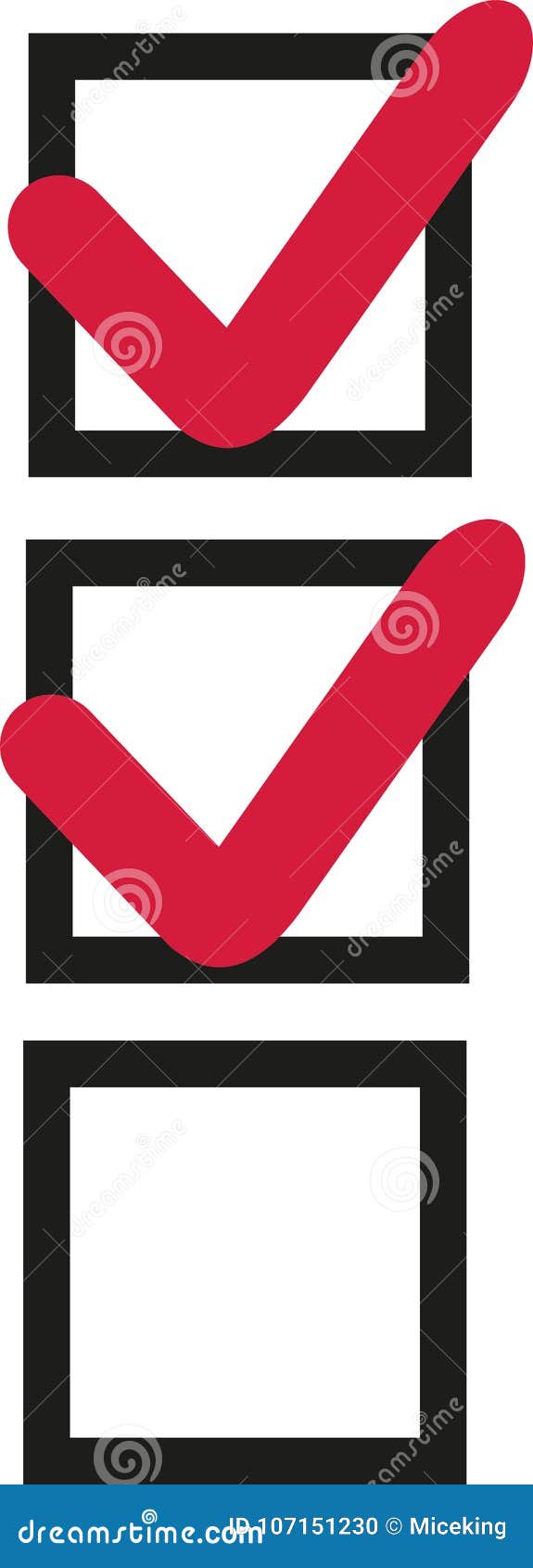 Checklist Triple With Three Red Checks Stock Photography ...