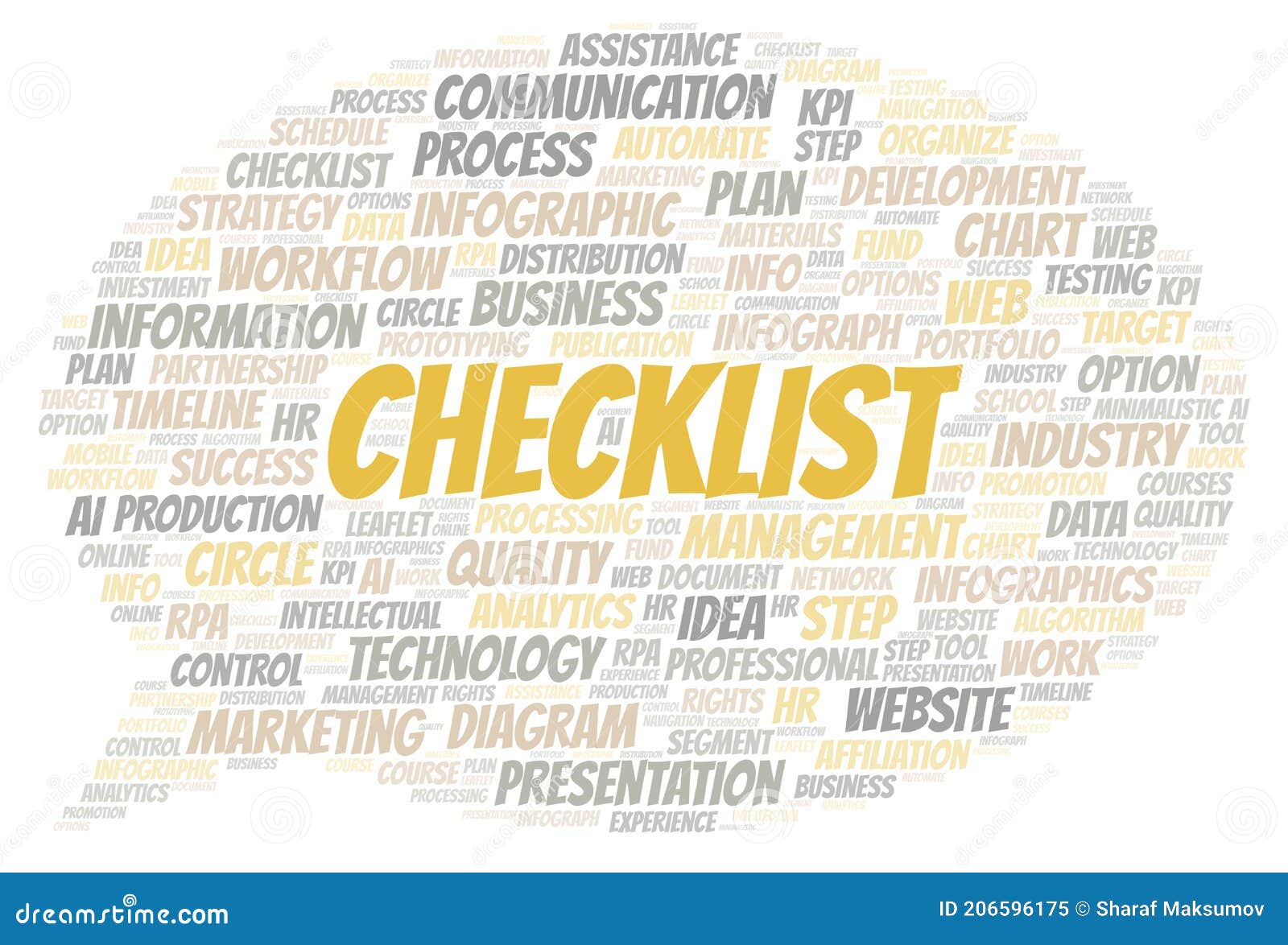 Checklist Typography Word Cloud Create with the Text only. Stock ...