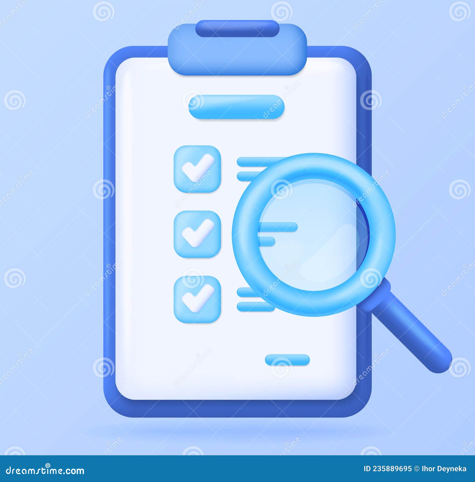Checklist Under a Magnifying Glass. Execution of Business Tasks. 3D ...