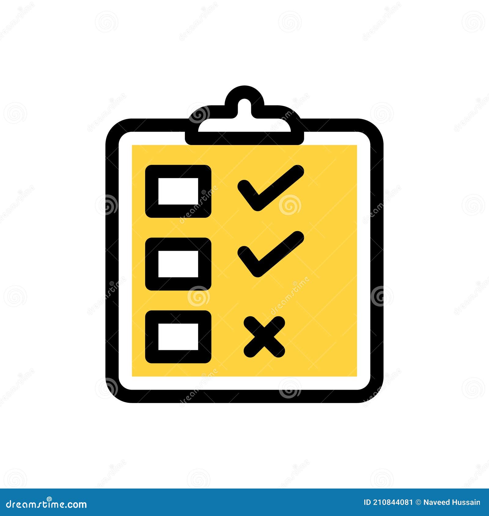 Checklist stock vector. Illustration of checkmark, agreement - 210844081