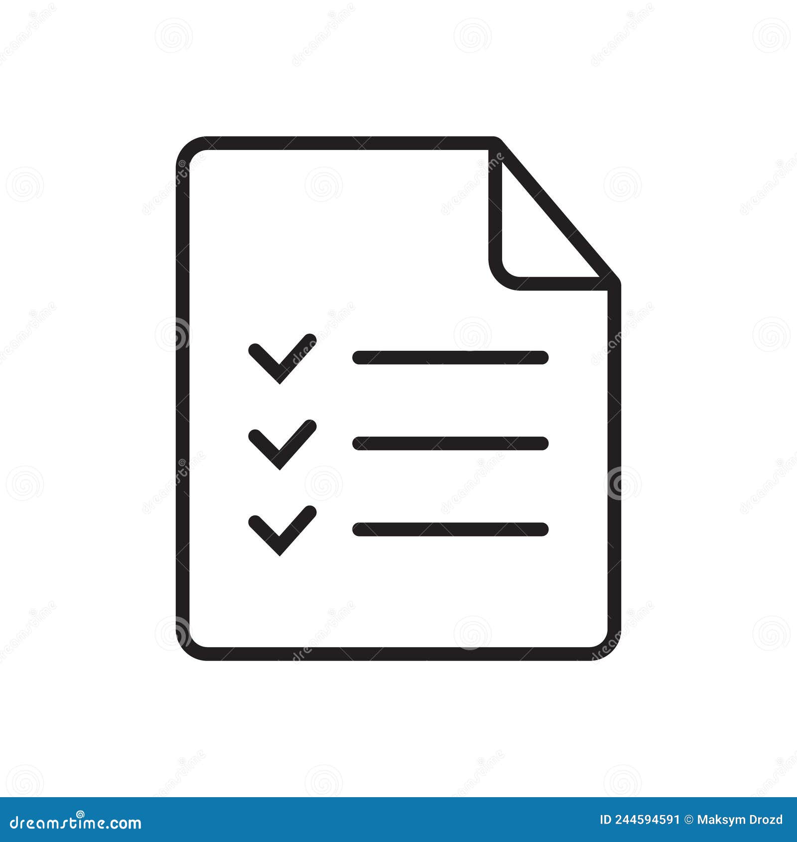 Checklist Vector Icon. Black Illustration Isolated on White Background ...