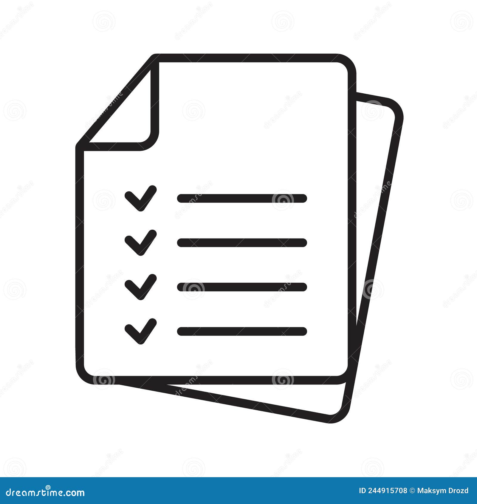 Checklist Vector Icon. Black Illustration Isolated on White Background ...