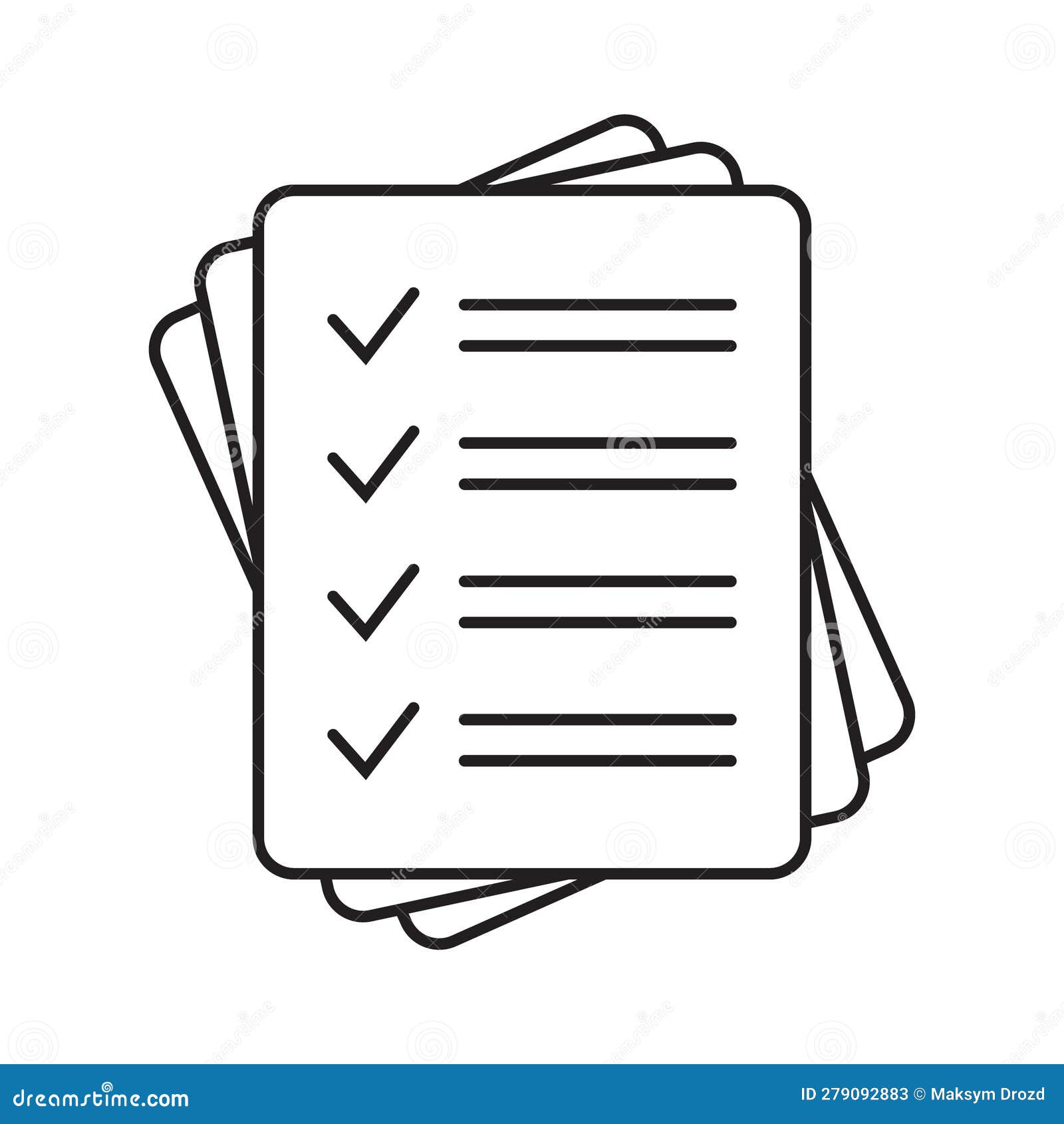 Checklist Vectorpictogram in Lijnkunststijl. Pictogram ...