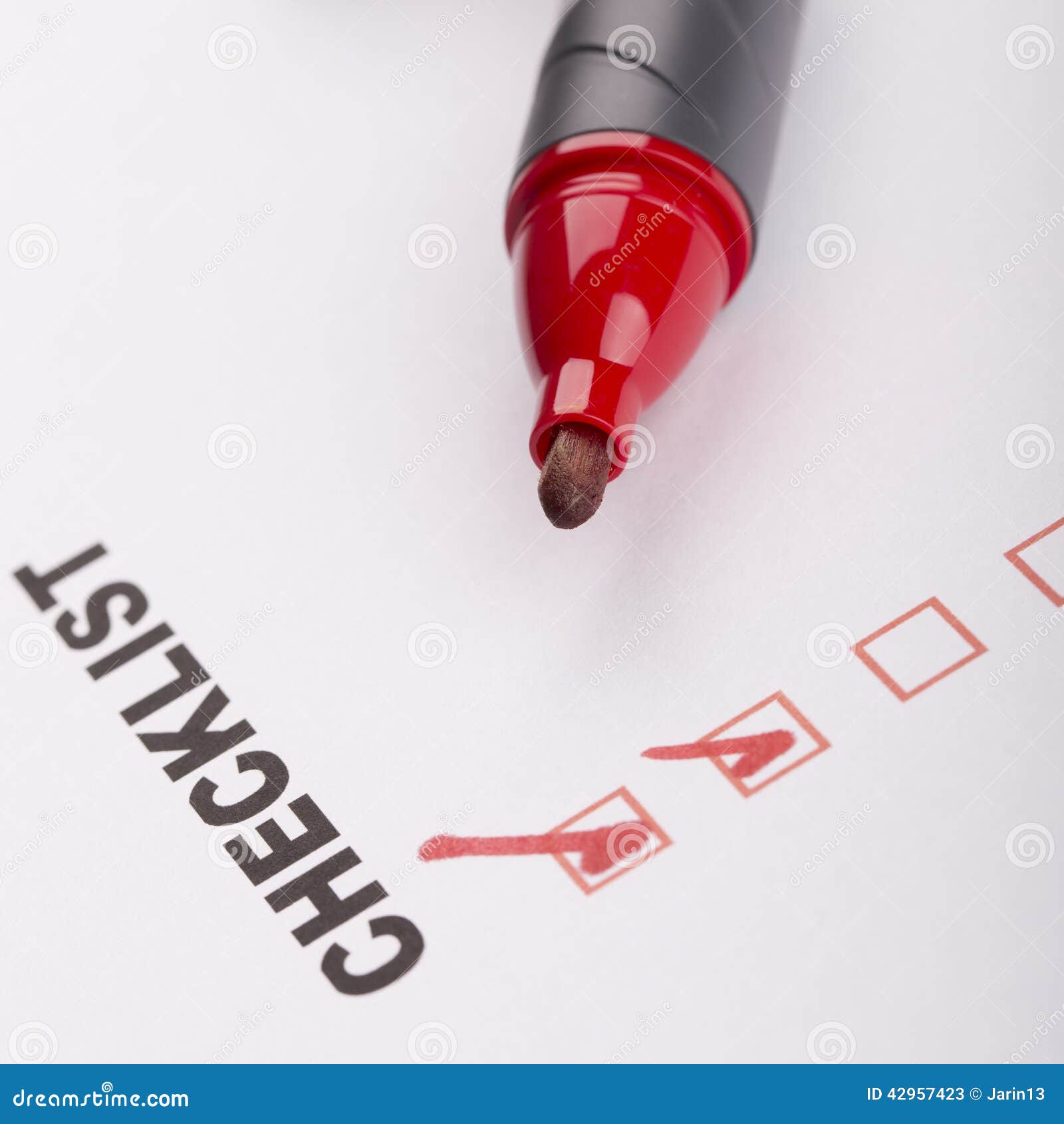 Checklist on White with Marker Stock Image - Image of check, exam: 42957423