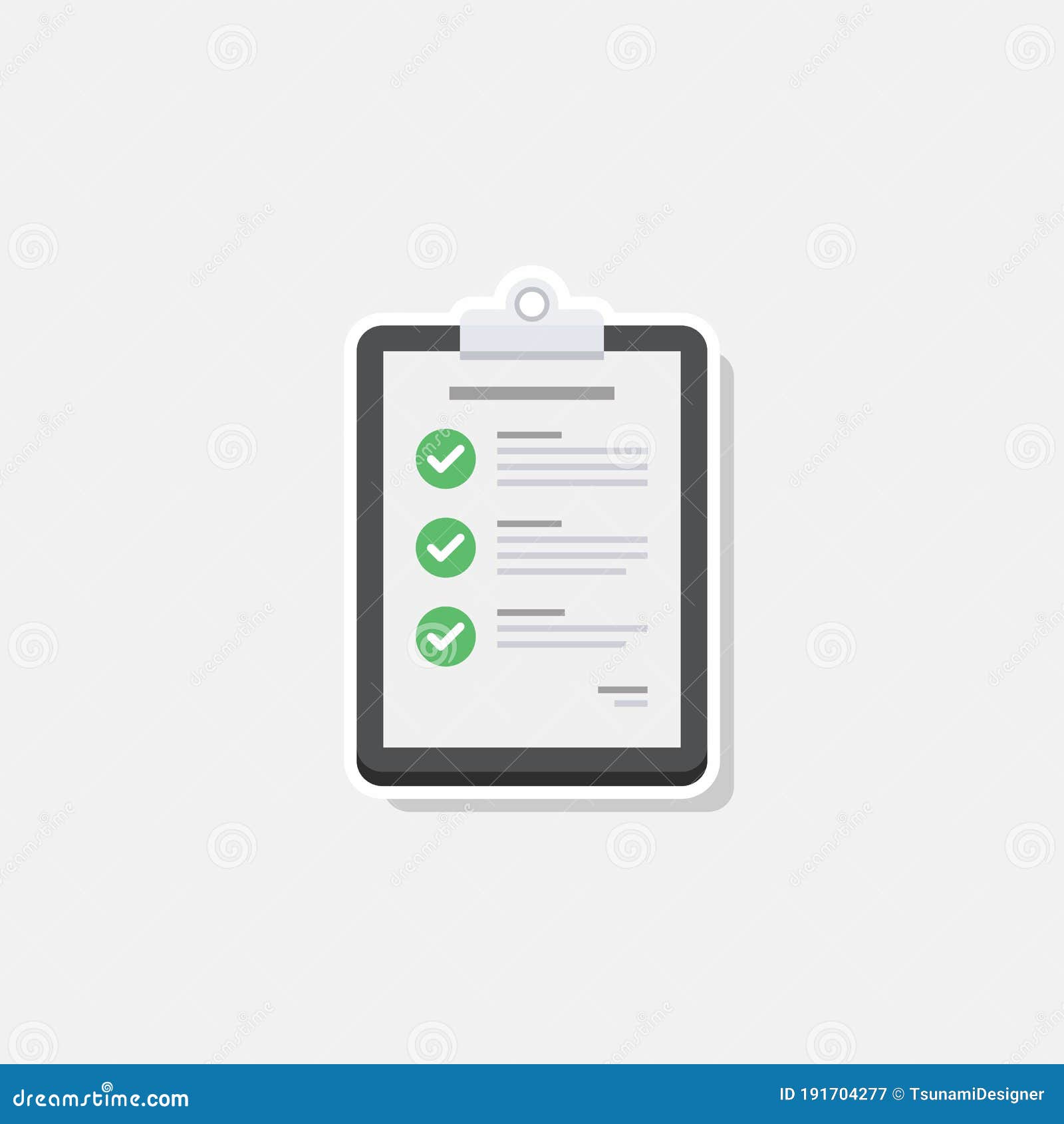 Checklist - White Stroke+Shadow Icon Vector Isolated Stock Vector ...