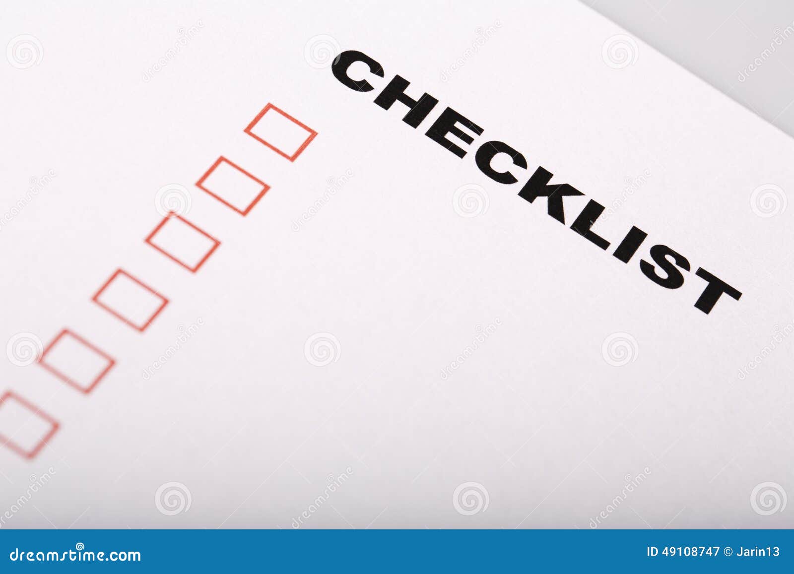 Checklist on white stock image. Image of sheet, sign - 49108747